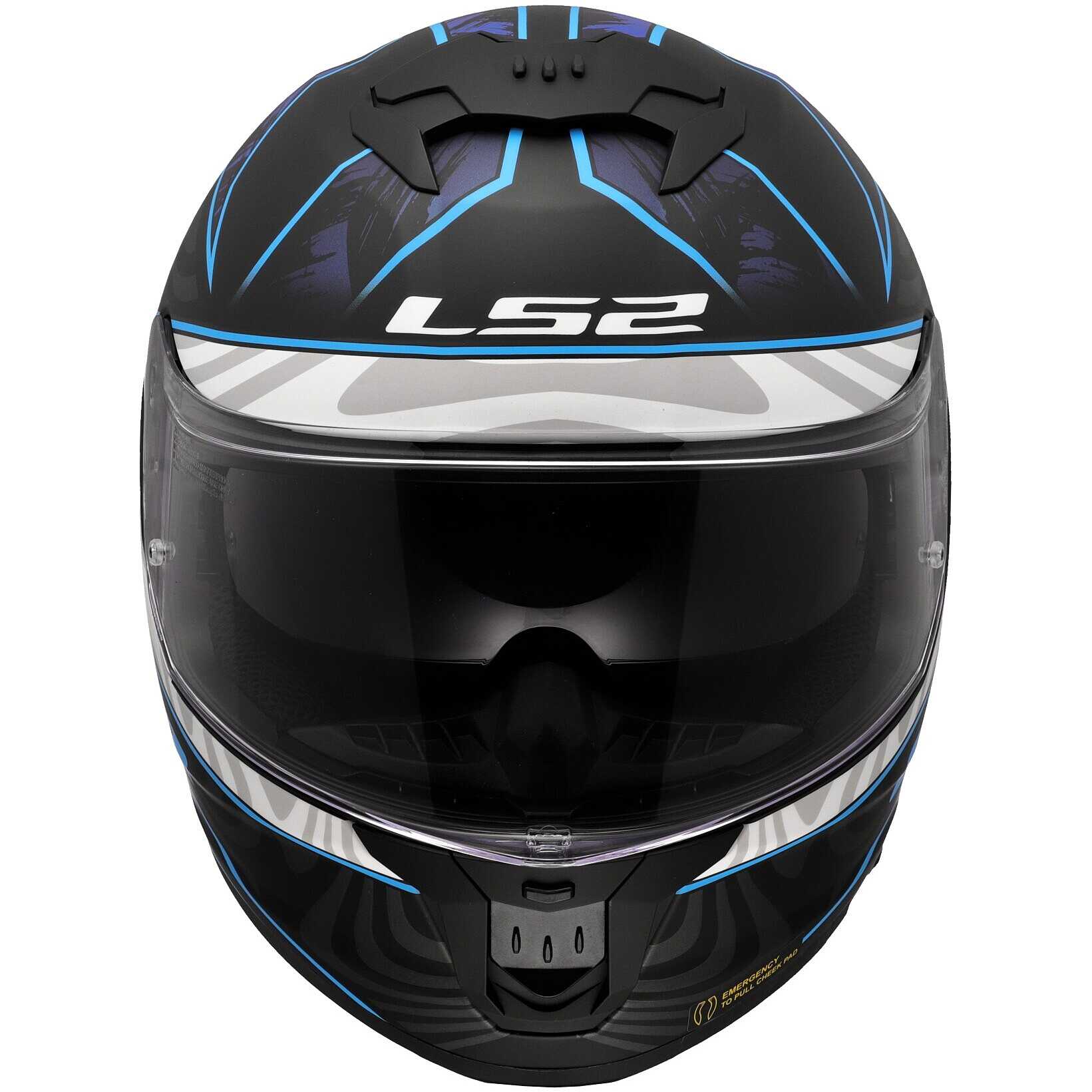 LS2 FF808 STREAM II GALDAM Full Face Motorcycle Helmet Black Blue For ...