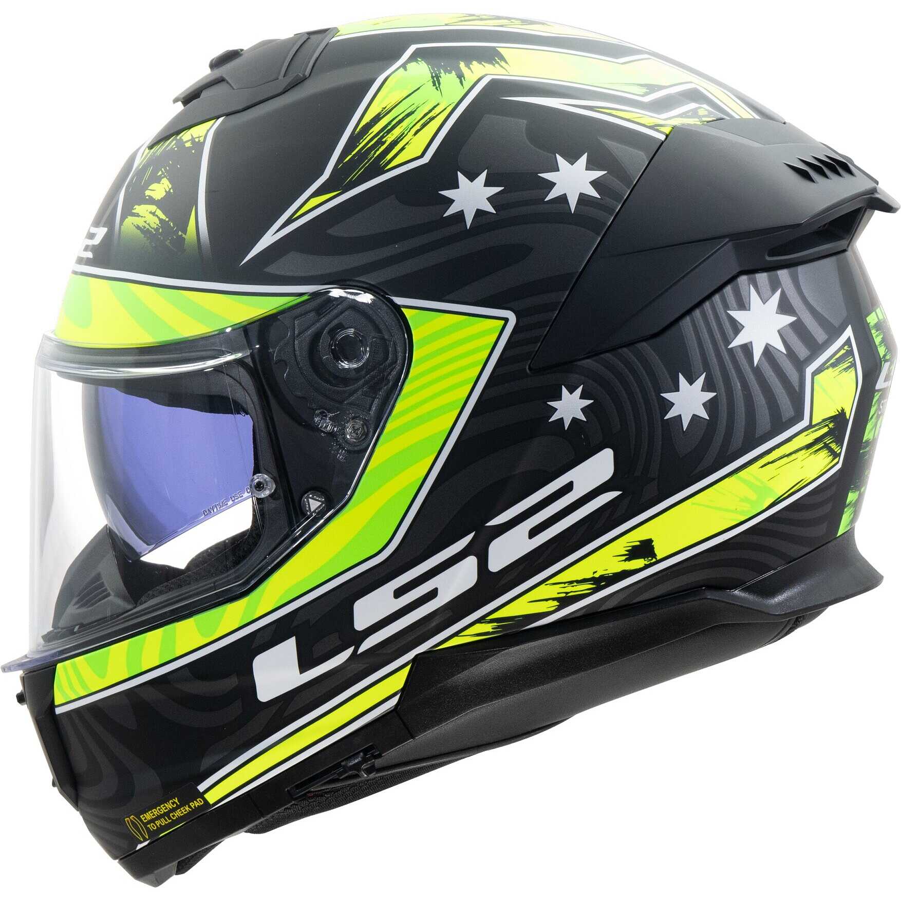 LS2 FF808 STREAM II GALDAM Full Face Motorcycle Helmet Black ...