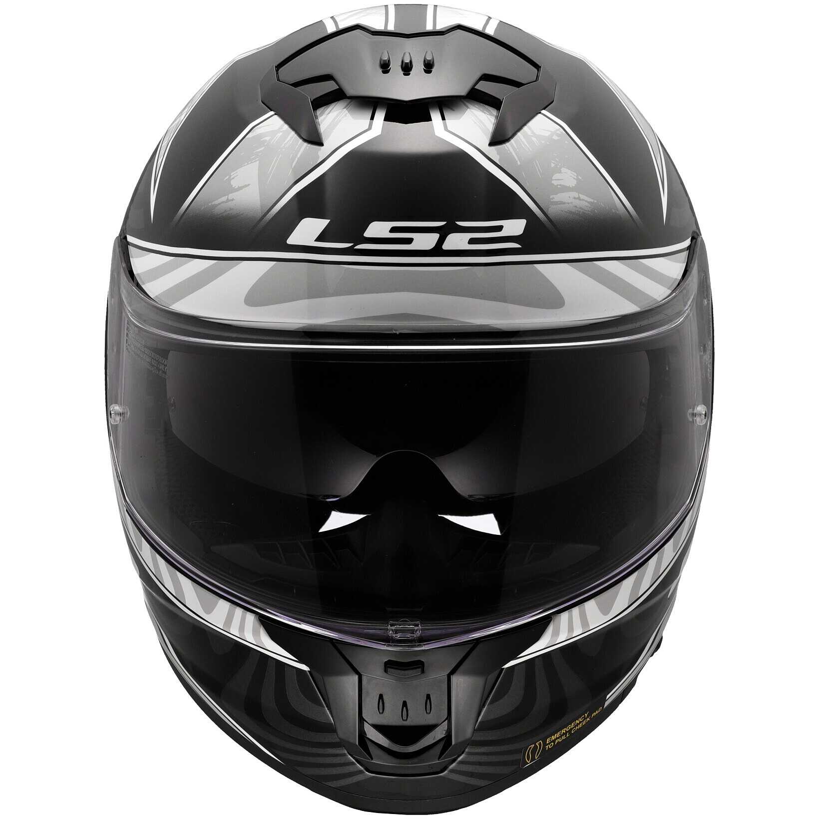 LS2 FF808 STREAM II GALDAM Full Face Motorcycle Helmet Black White For ...