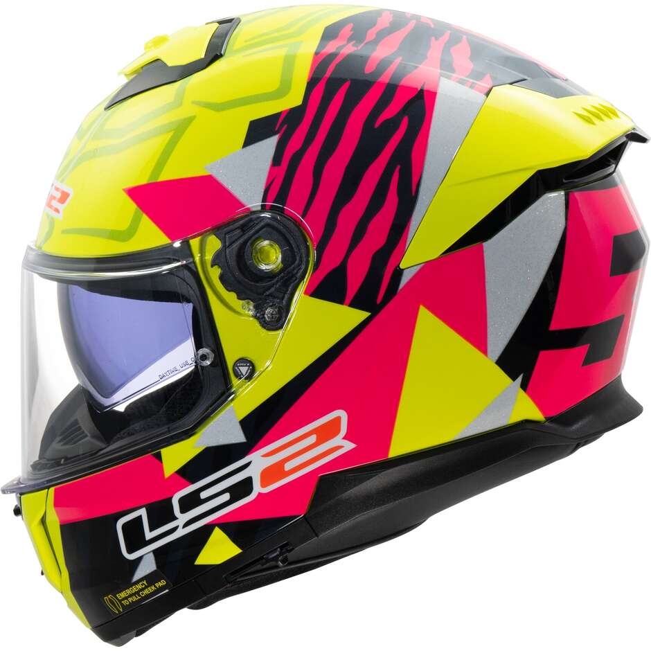 LS2 FF808 STREAM II TIGER Full Face Motorcycle Helmet Fluorescent ...