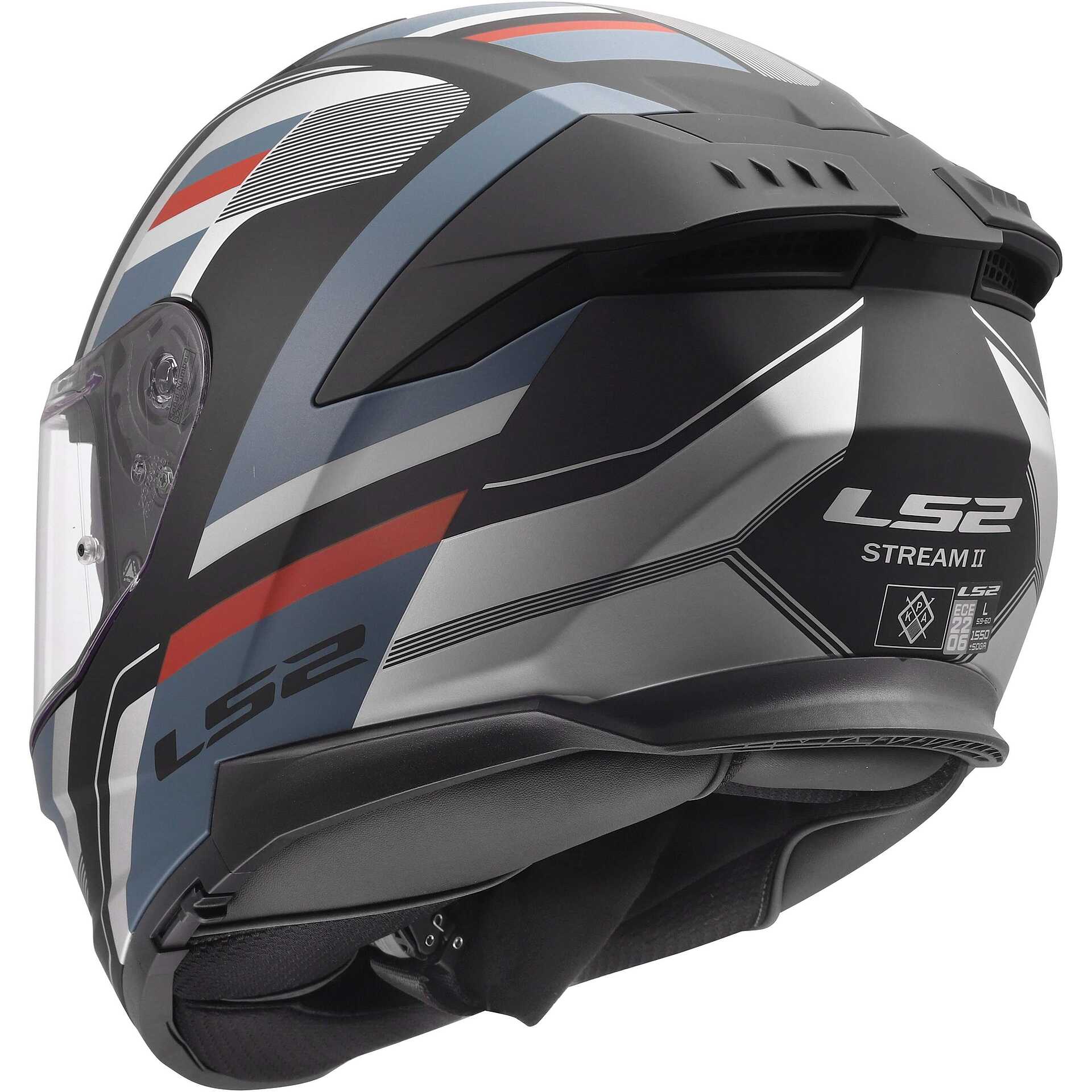 LS2 FF808 STREAM II VINTAGE Full Face Motorcycle Helmet Petrol Black ...