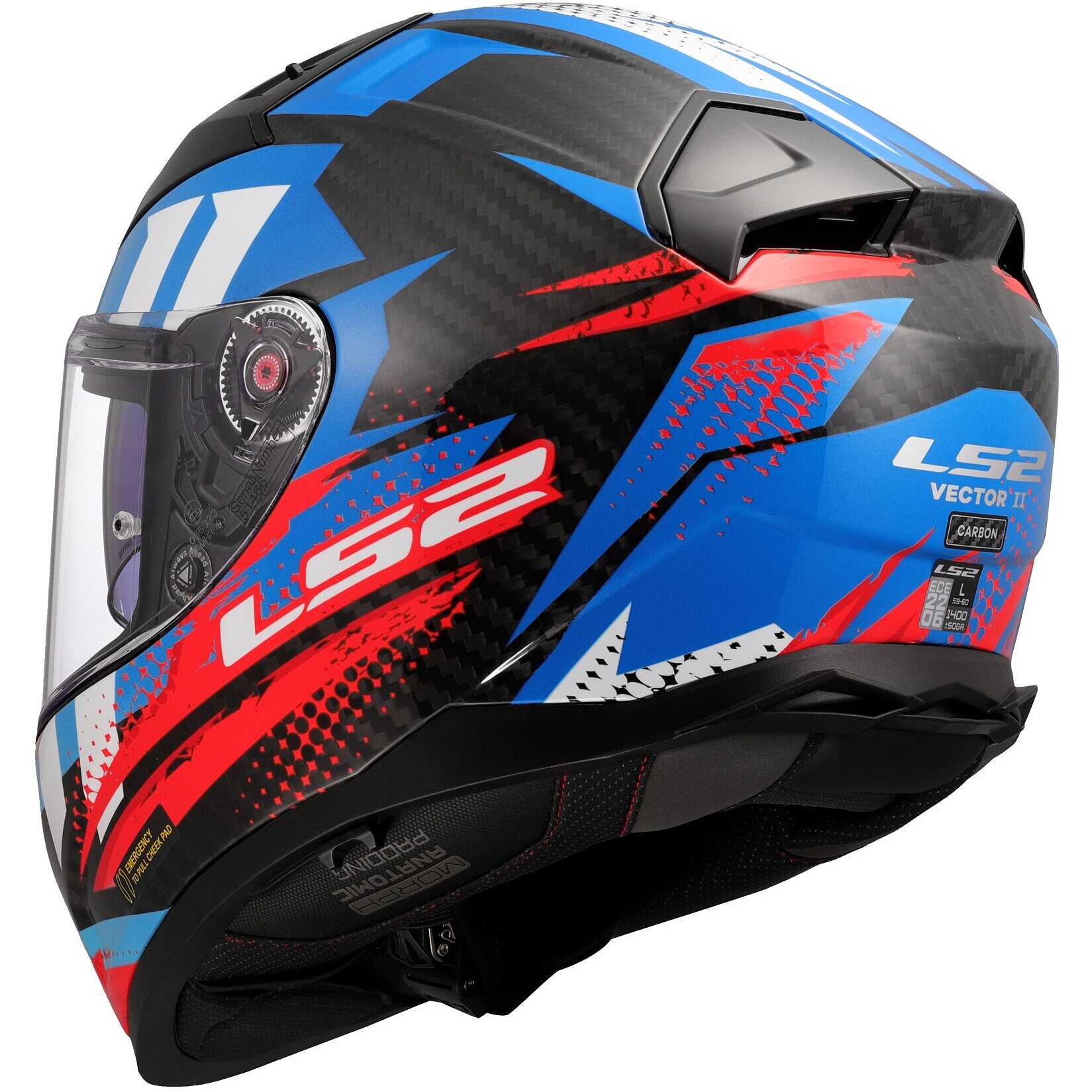 LS2 FF811 VECTOR II C TANTIC Carbon Full Face Motorcycle Helmet Red ...