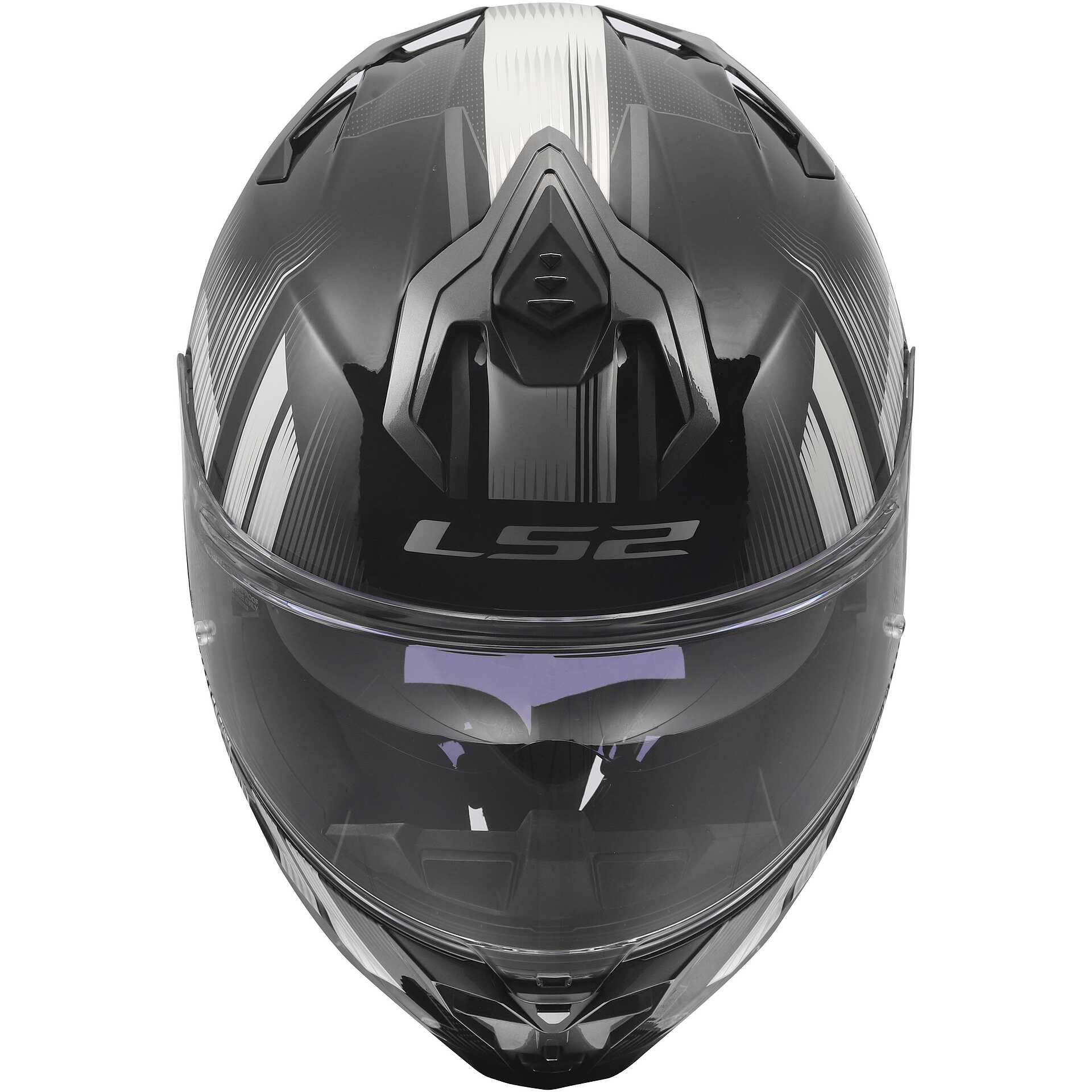 LS2 FF817 CHALLENGER II NITRO Full Face Motorcycle Helmet Black Grey ...