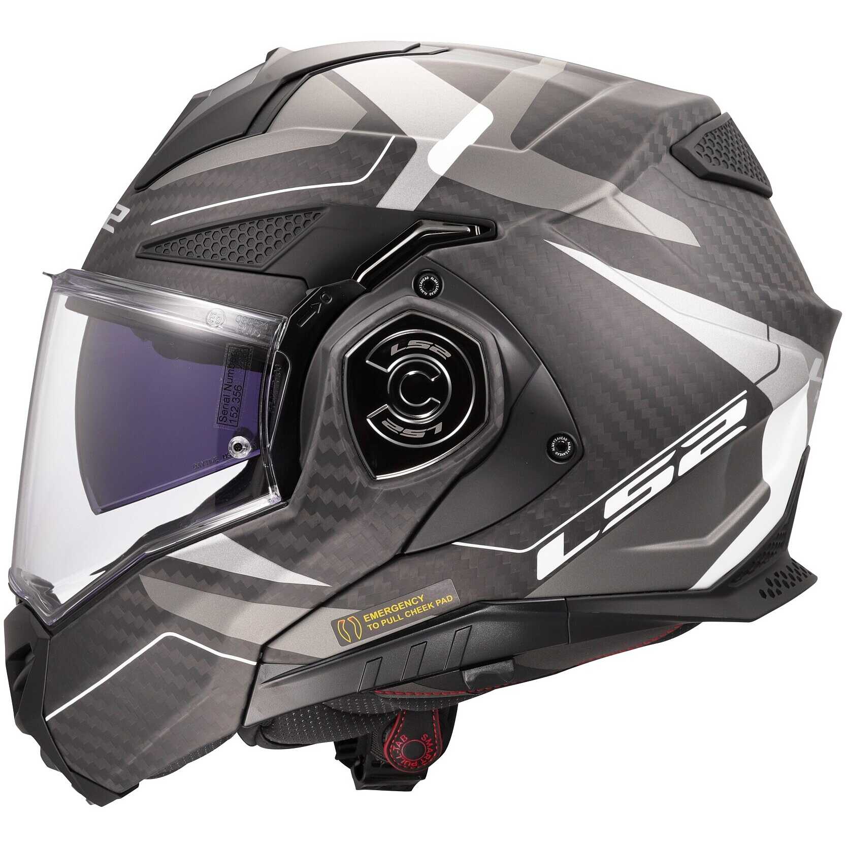 LS2 FF901 ADVANT XC HORIZON Silver Grey Carbon Modular P/J Motorcycle ...