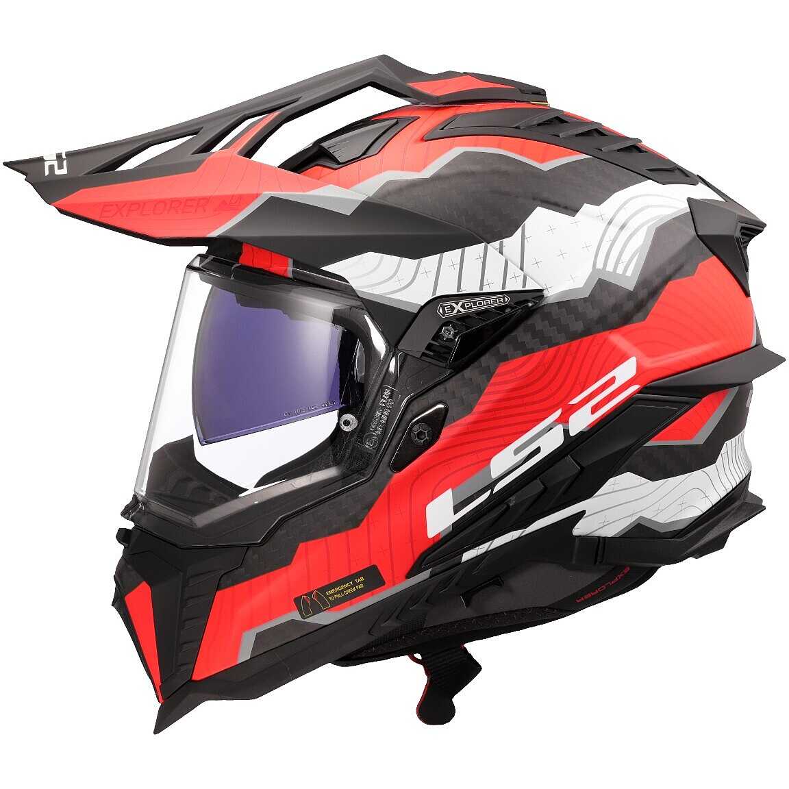LS2 MX701 EXPLORER C TRICK Off-Road Carbon Full Face Motorcycle Helmet ...