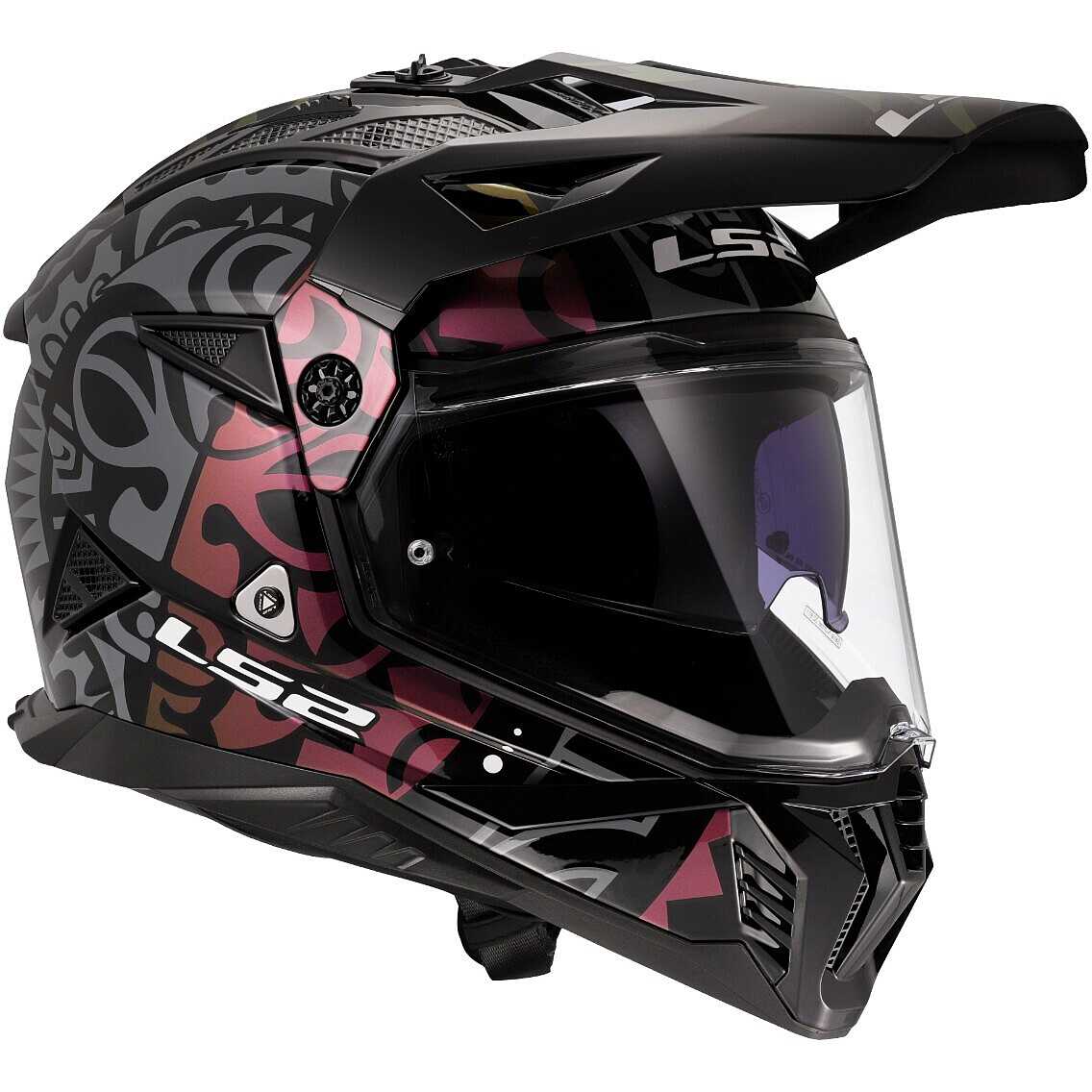 LS2 MX702 PIONEER 2 RANGI Off-Road Full Face Motorcycle Helmet Black ...