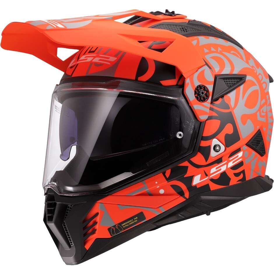 LS2 MX702 PIONEER 2 RANGI Off-Road Full Face Motorcycle Helmet Orange ...