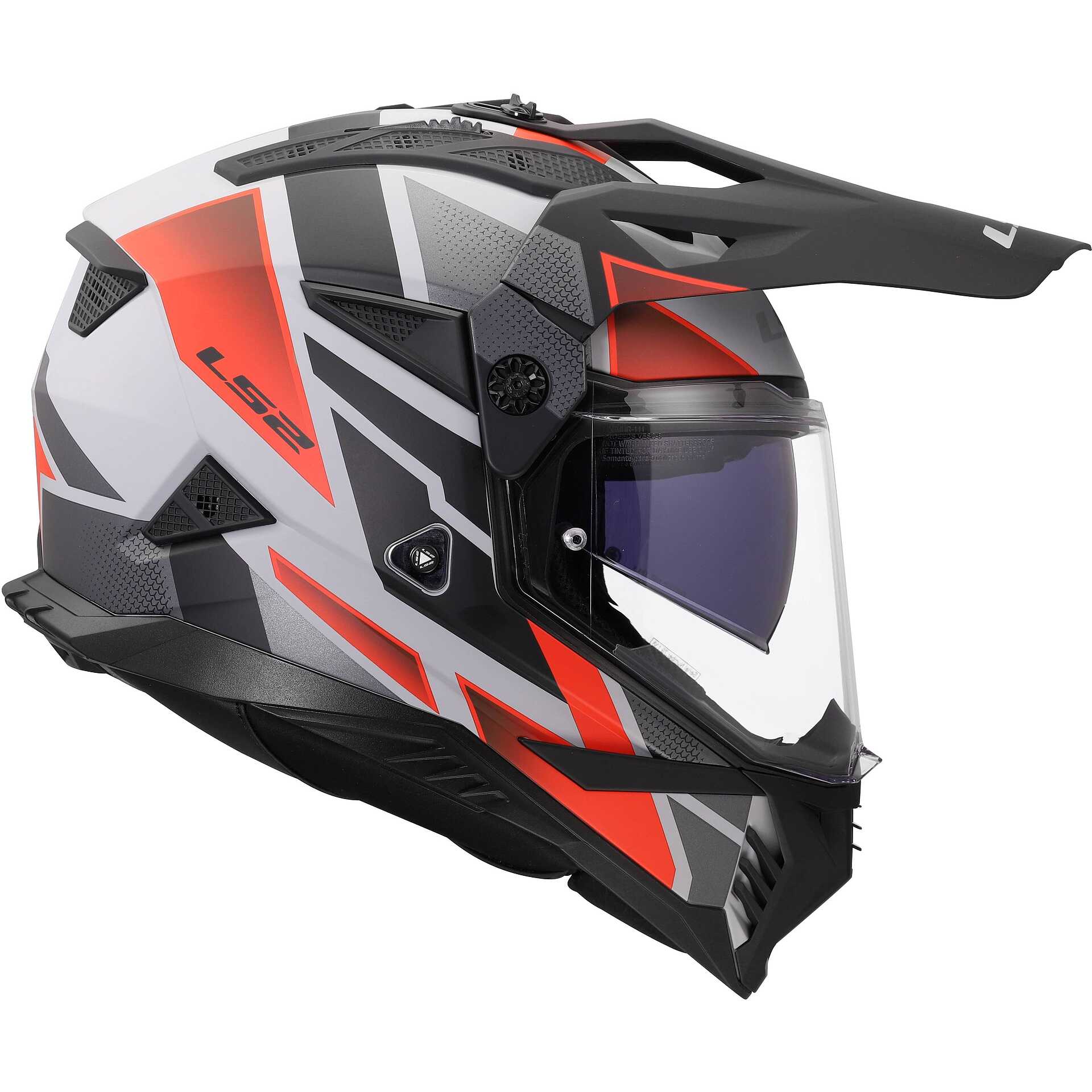 LS2 MX702 PIONEER II BLOCK Adventure Motorcycle Helmet Gray Red For ...