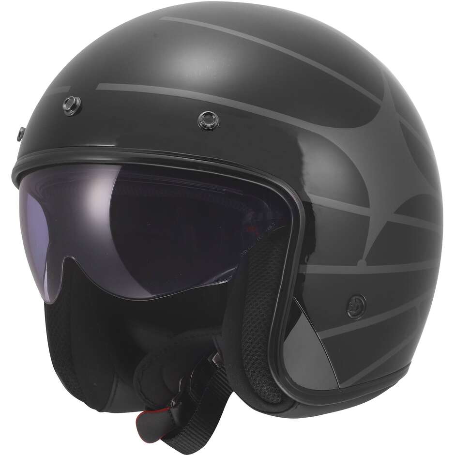 LS2 OF601 BOB II COSMIC Jet Motorcycle Helmet Black Grey For Sale ...