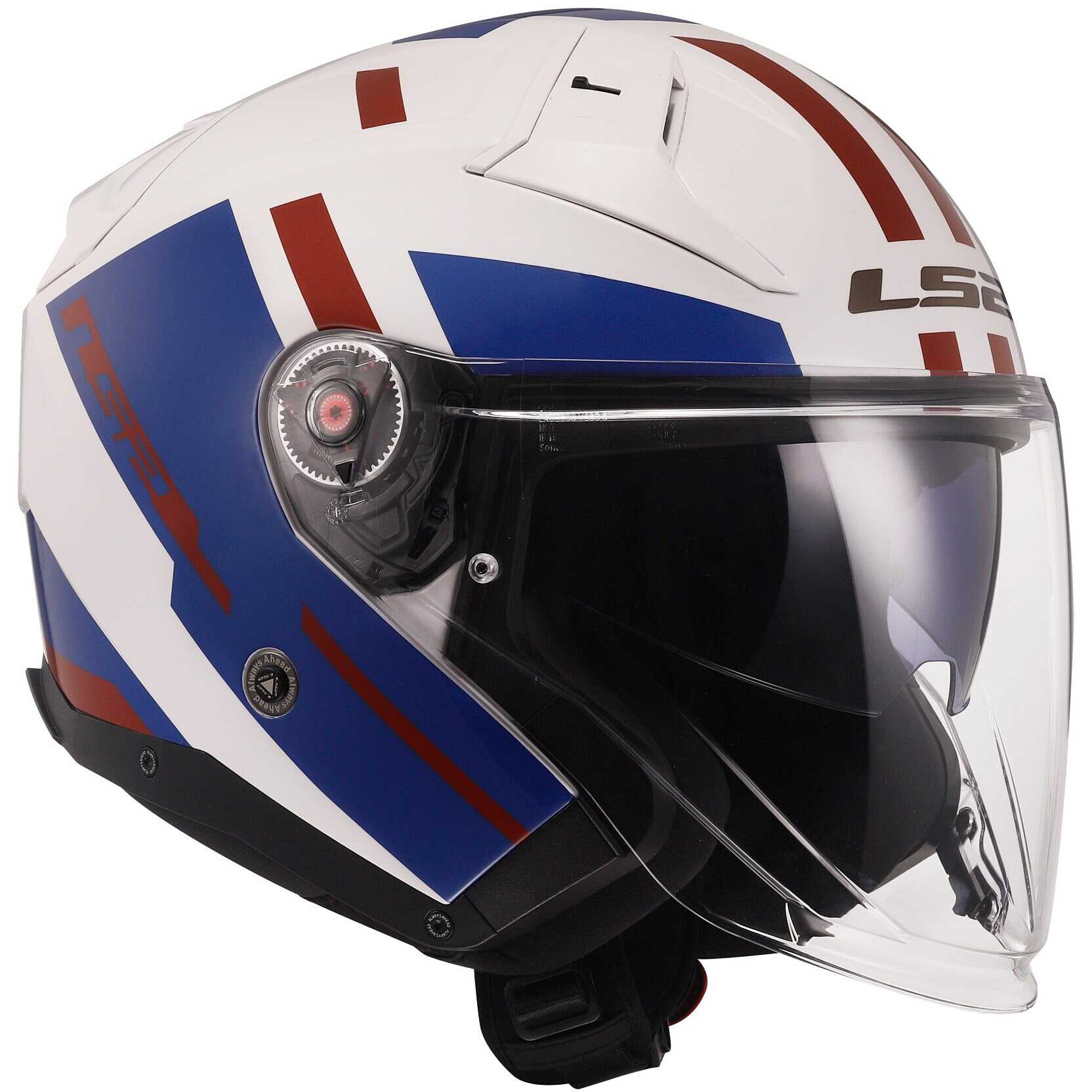 Ls2 OF603 INFINITY 2 Focus Jet Motorcycle Helmet White Blue Red For ...