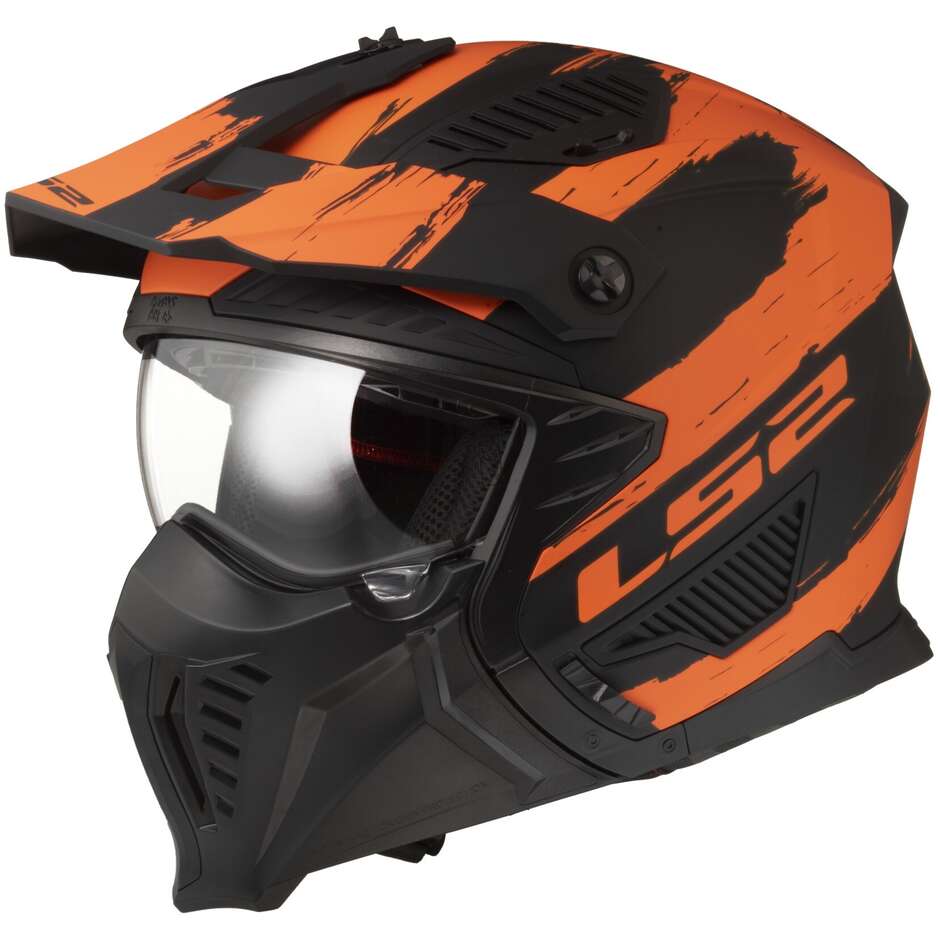 LS2 OF606 DRIFTER MUD Jet Motorcycle Helmet Matt Black Orange For Sale ...