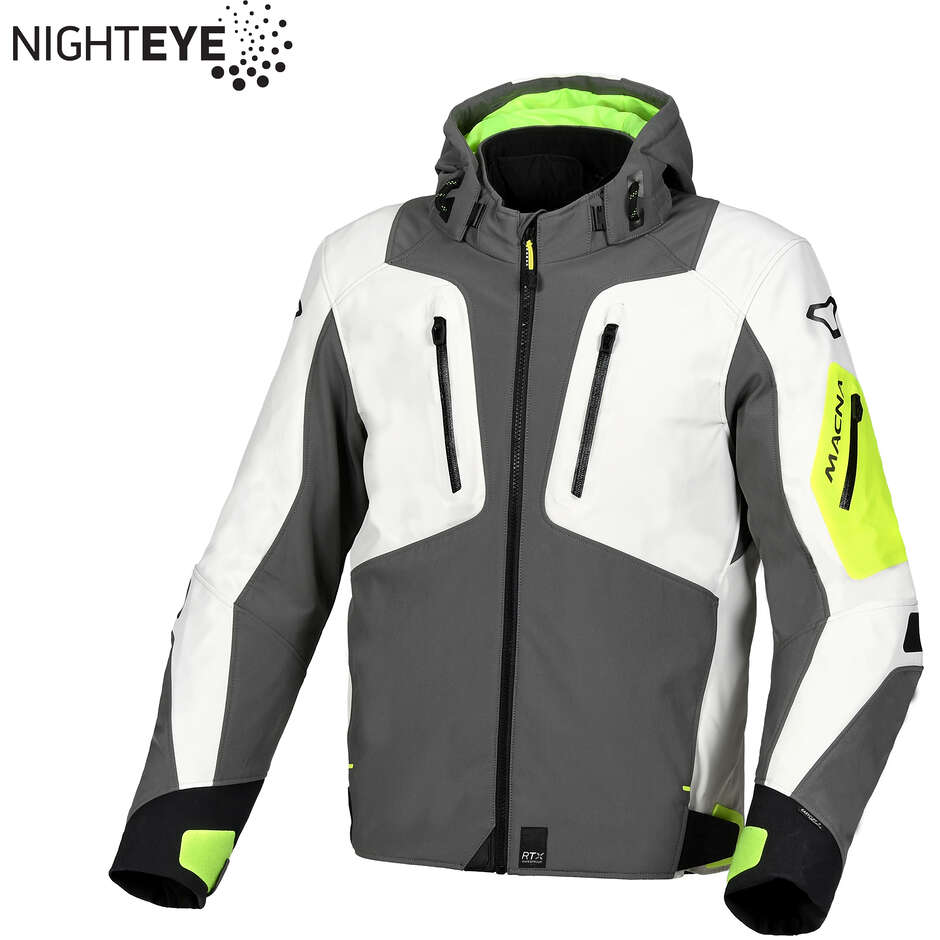 Macna Angle Light Motorcycle Jacket Middle Grey Fluorescent Grey Yellow ...