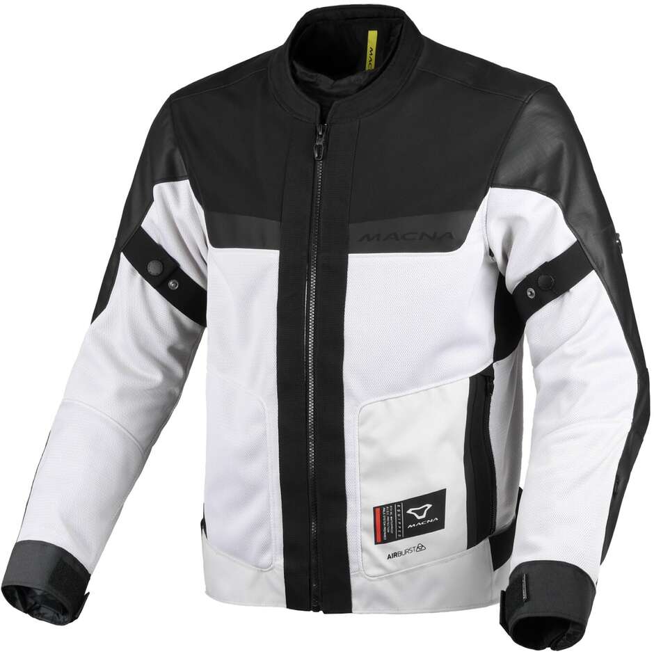 Macna Empire 2.0 Light Grey Black Motorcycle Jacket For Sale Online - Outletmoto.eu