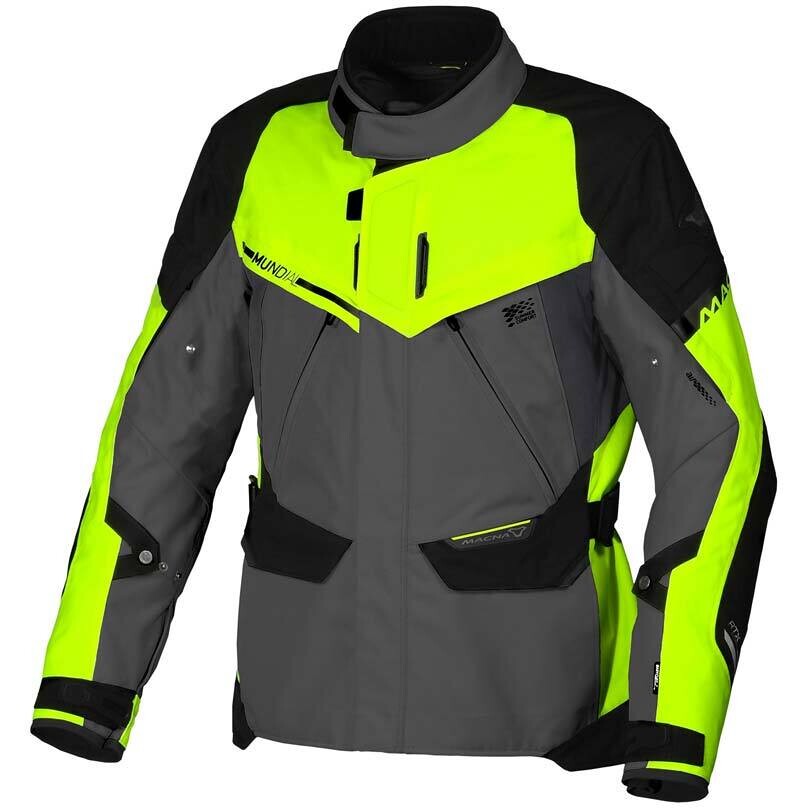 Macna Mundial Women's Motorcycle Jacket Fluorescent Grey Yellow Black ...
