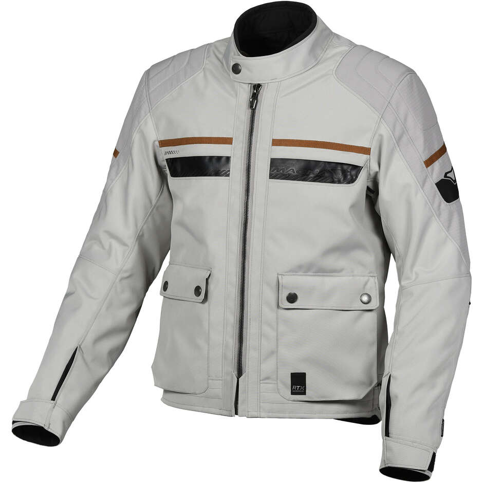 Macna Oryon Light Grey Motorcycle Jacket For Sale Online - Outletmoto.eu