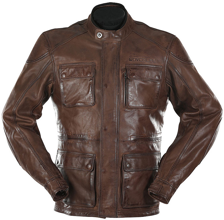 MAVERICK Overlap Certified Leather Motorcycle Jacket Brown For Sale ...