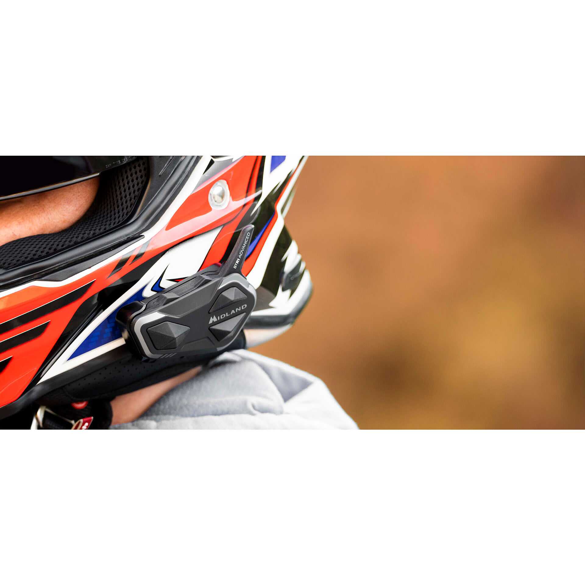 Midland BTR1 ADVANCED X Bluetooth Motorcycle Intercom - Single Kit For ...