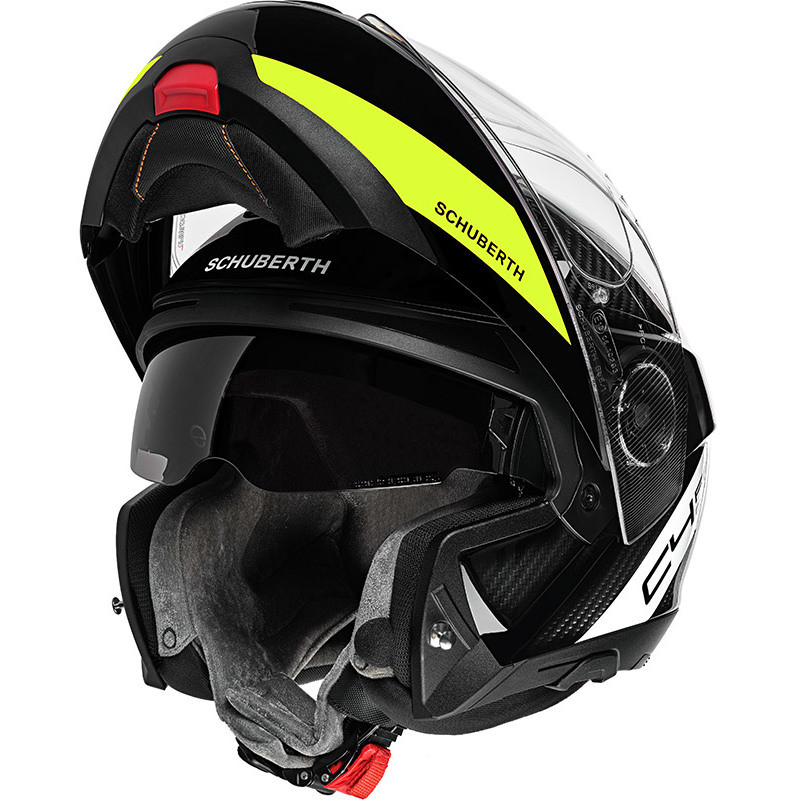 Modular Motorcycle Helmet in Schuberth Carbon C4 Avio Yellow 3k For ...