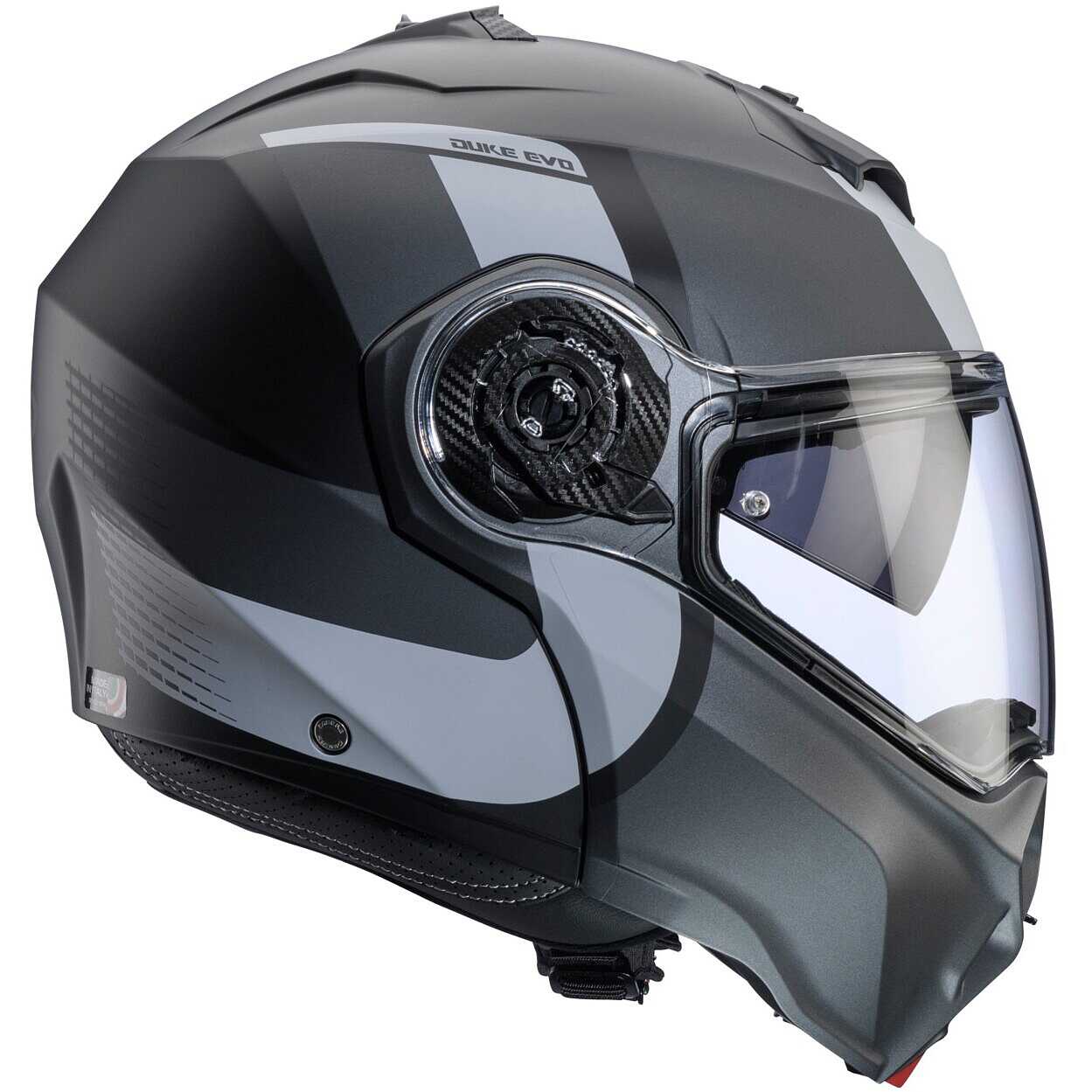 Modular Motorcycle Helmet P/J Caberg DUKE EVO INDY Matt Black Gun Metal ...
