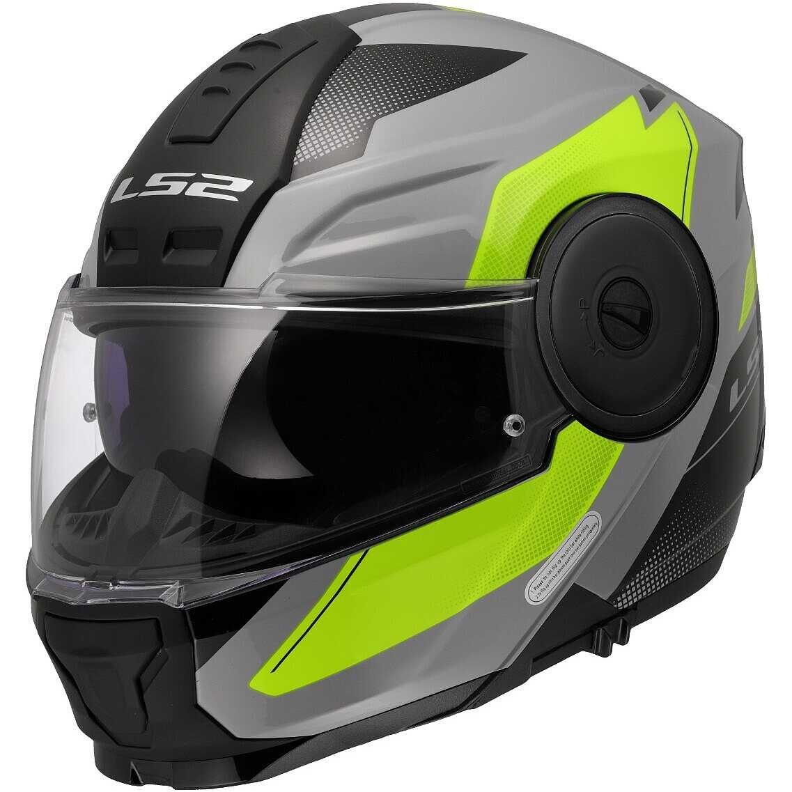 Modular Motorcycle Helmet P/J LS2 FF902 SCOPE II DURIA Grey Fluorescent ...