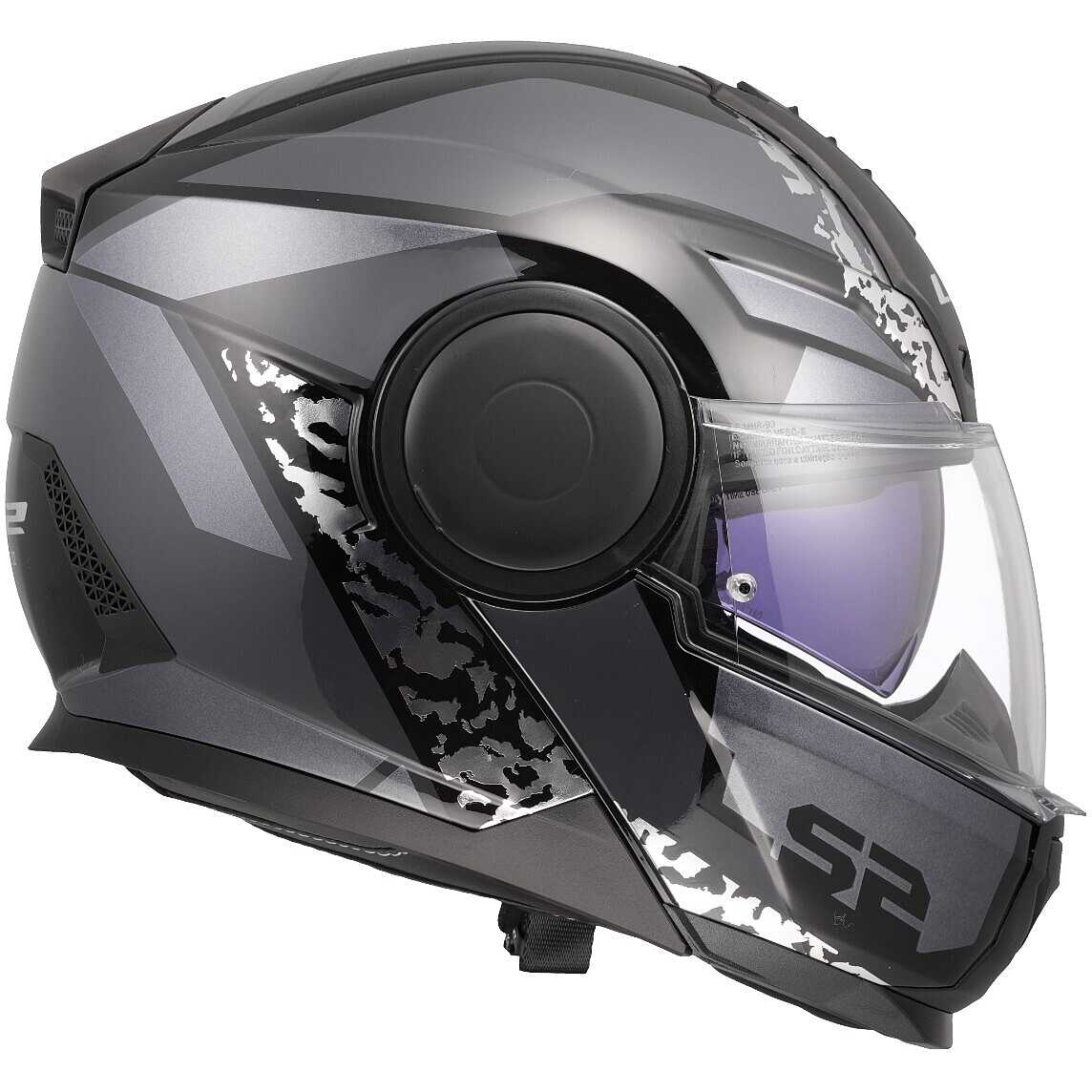 Modular Motorcycle Helmet P/J LS2 FF902 SCOPE II OXYD Black Titanium ...
