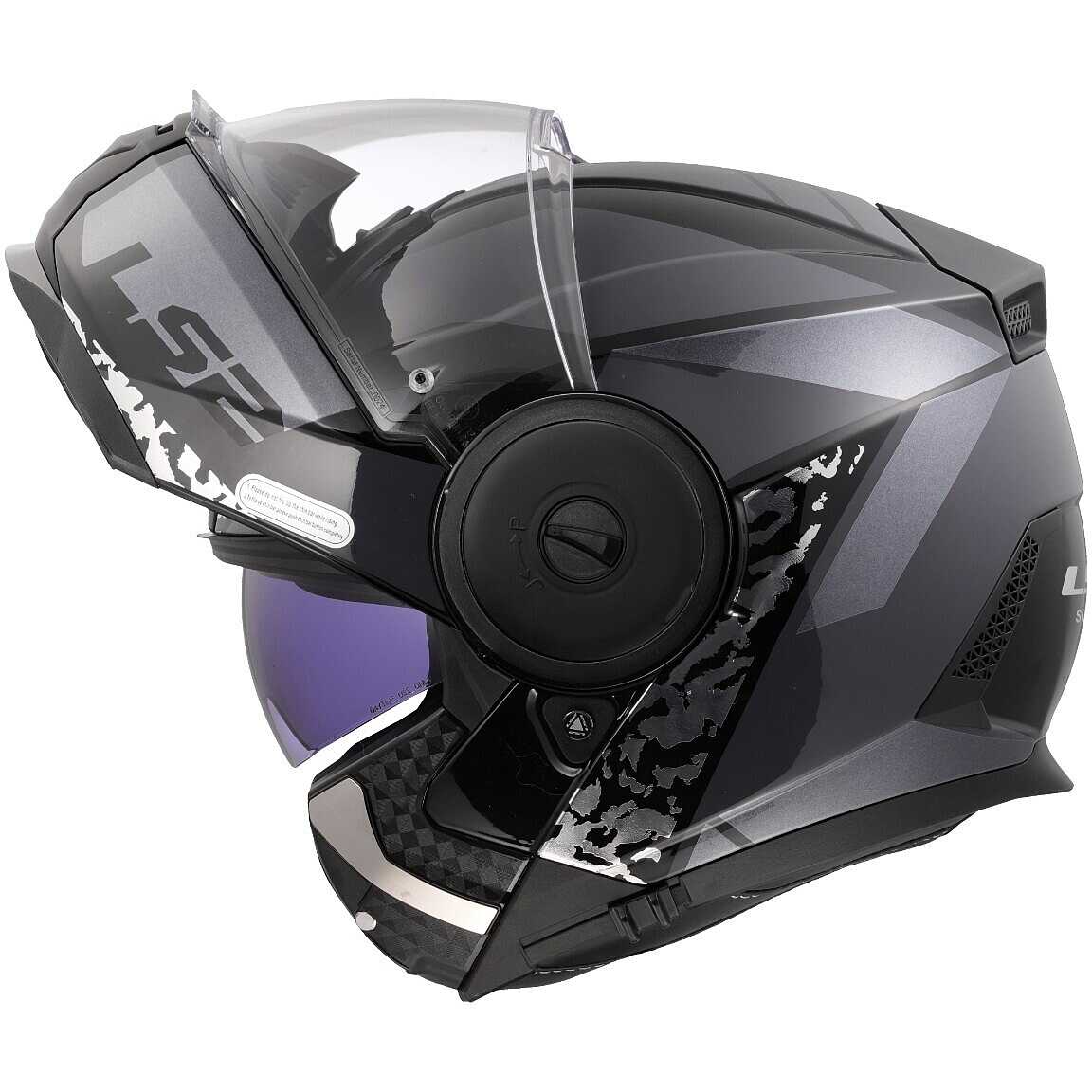 Modular Motorcycle Helmet P/J LS2 FF902 SCOPE II OXYD Black Titanium ...
