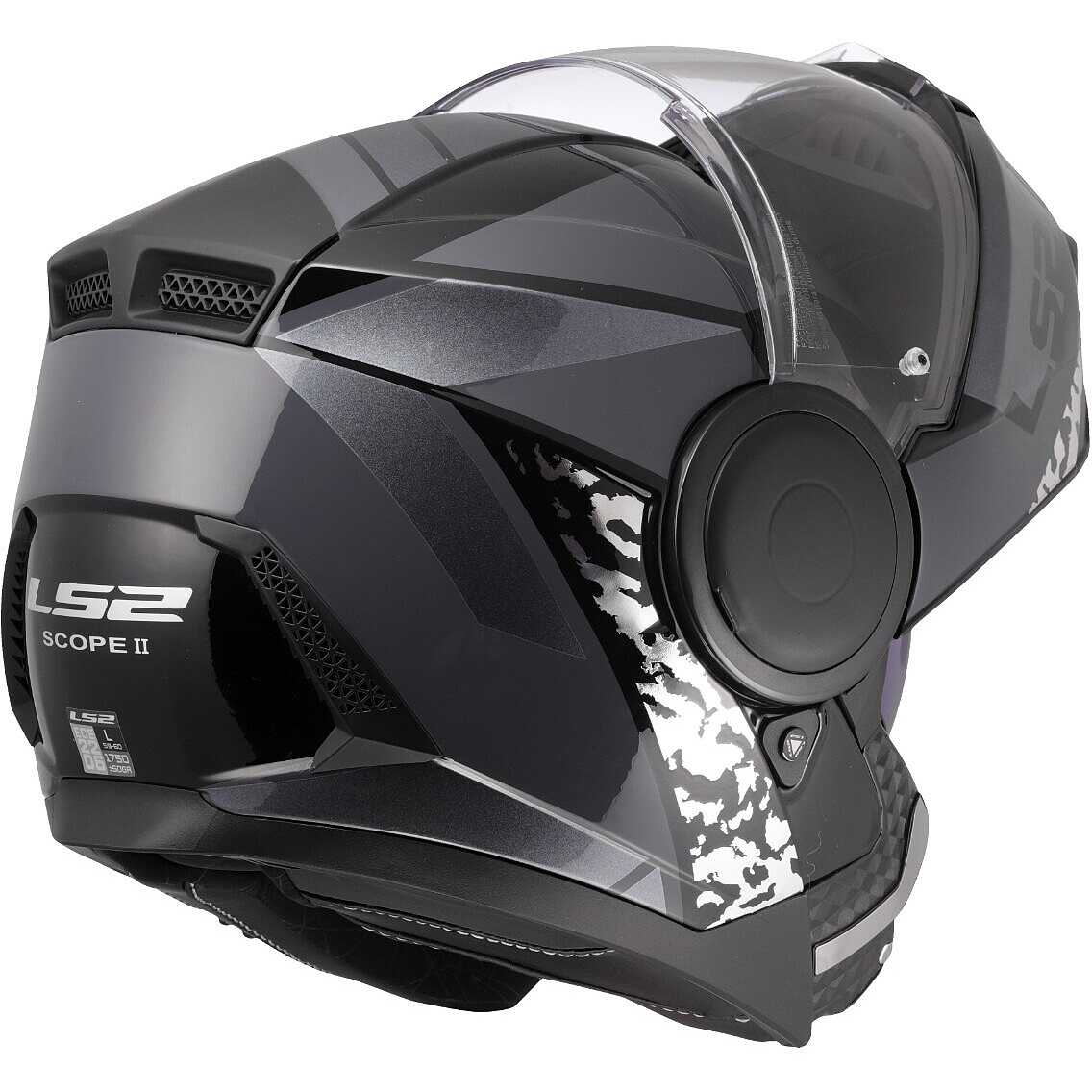 Modular Motorcycle Helmet P/J LS2 FF902 SCOPE II OXYD Black Titanium ...