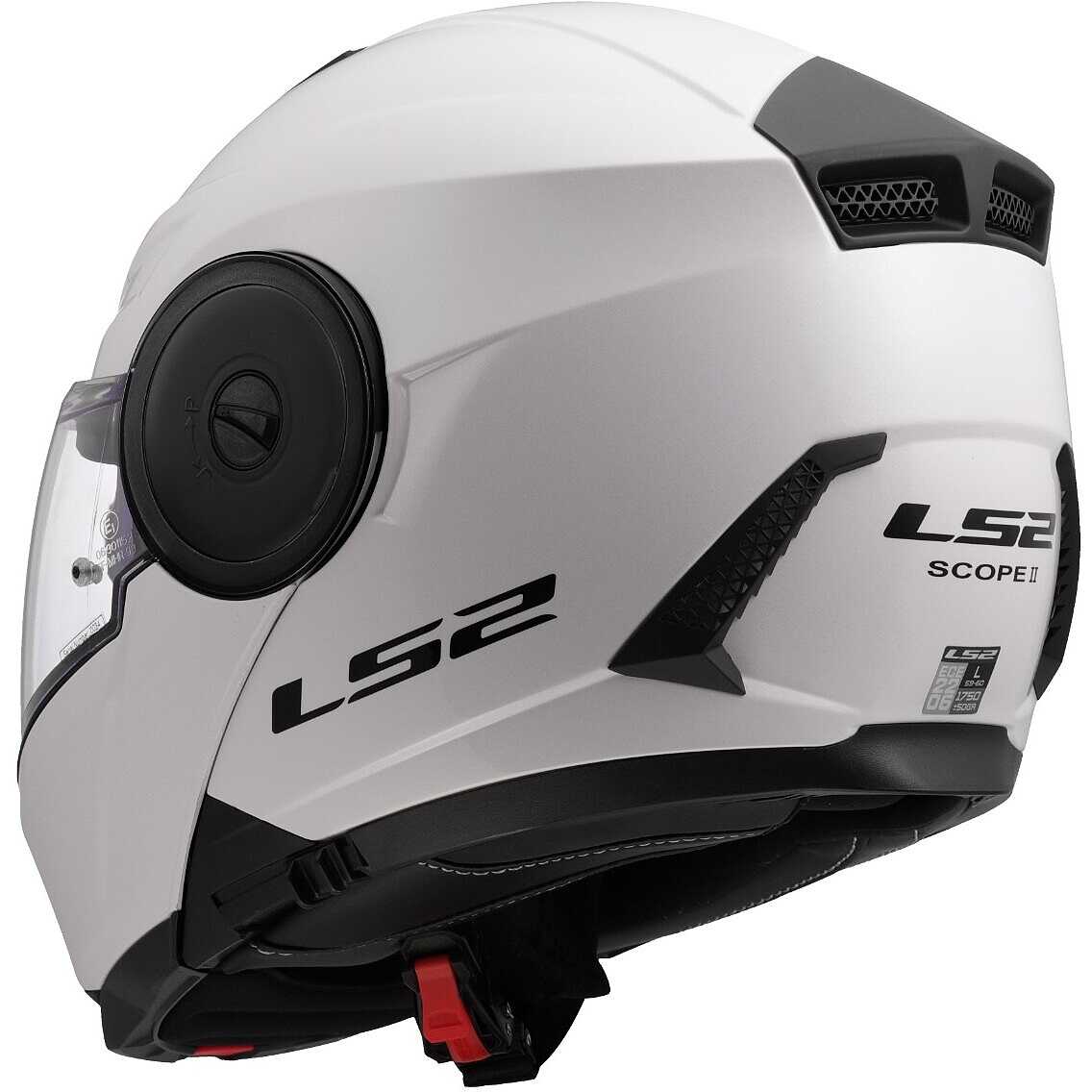 Modular Motorcycle Helmet P/J LS2 FF902 SCOPE II SOLID Gloss White For ...