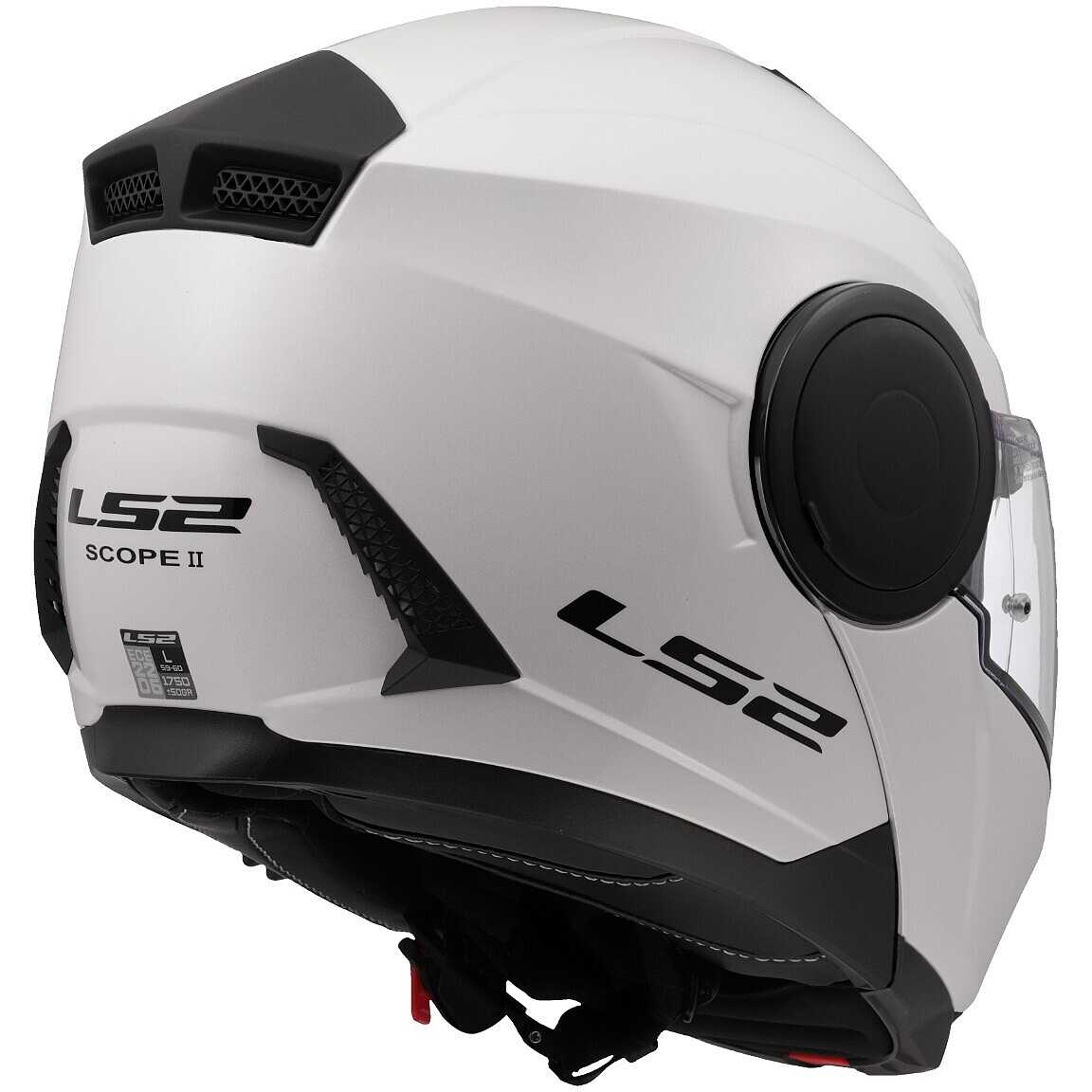 Modular Motorcycle Helmet P/J LS2 FF902 SCOPE II SOLID Gloss White For Sale Online - Outletmoto.eu