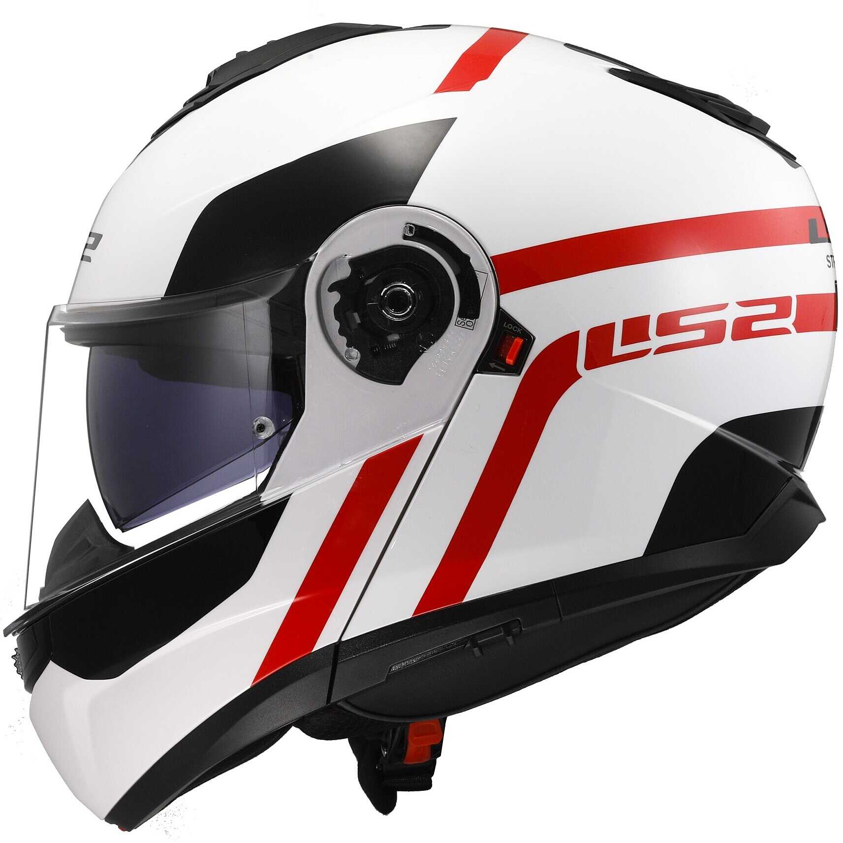 Modular Motorcycle Helmet P / J Ls2 FF908 STROBE II AUTOX White Red For ...