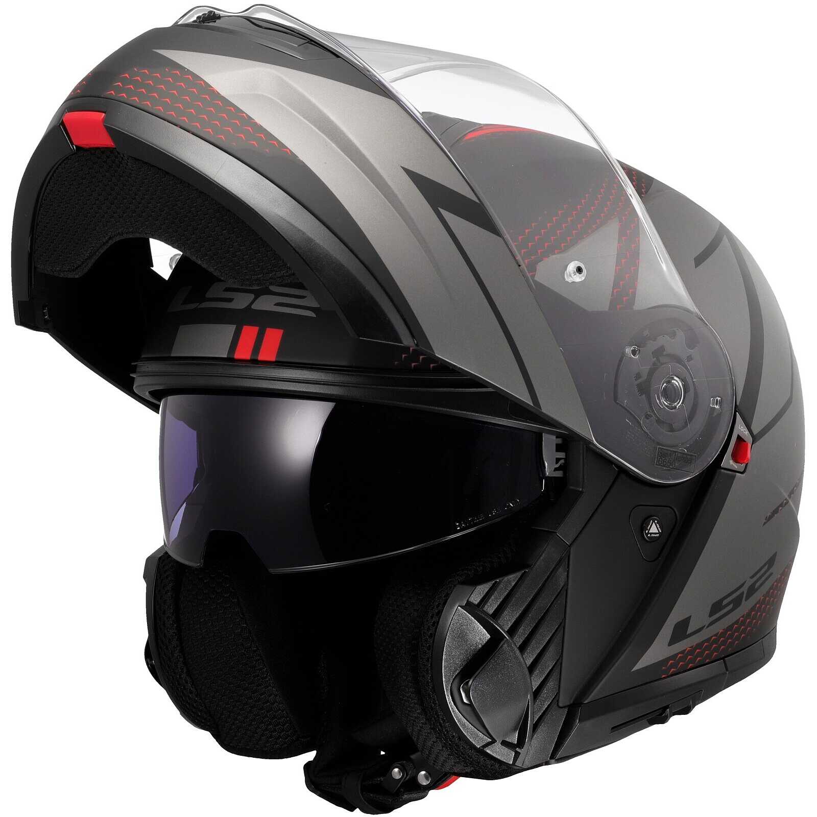 Modular Motorcycle Helmet P/J LS2 FF908 STROBE II CODE Black Grey For ...