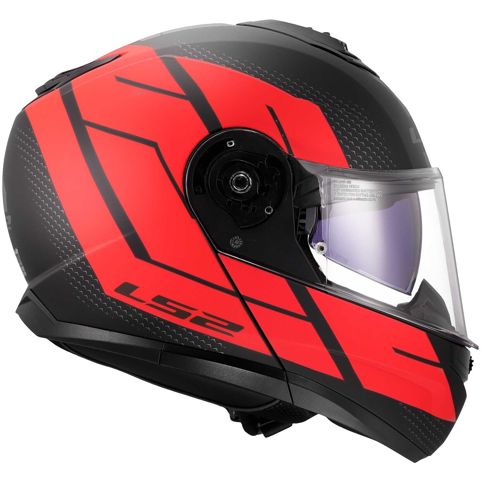 Modular Motorcycle Helmet P/J LS2 FF908 STROBE II CODE Black Red For ...