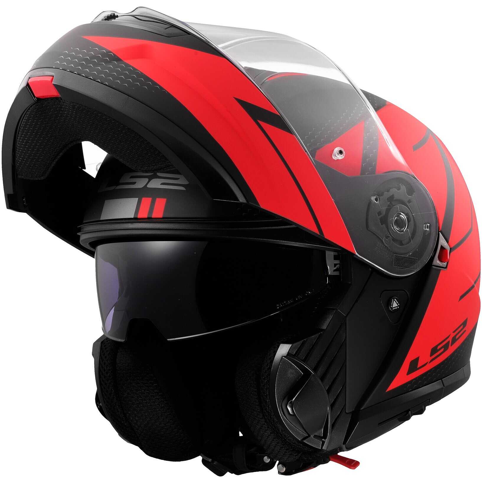 Modular Motorcycle Helmet P/J LS2 FF908 STROBE II CODE Black Red For ...