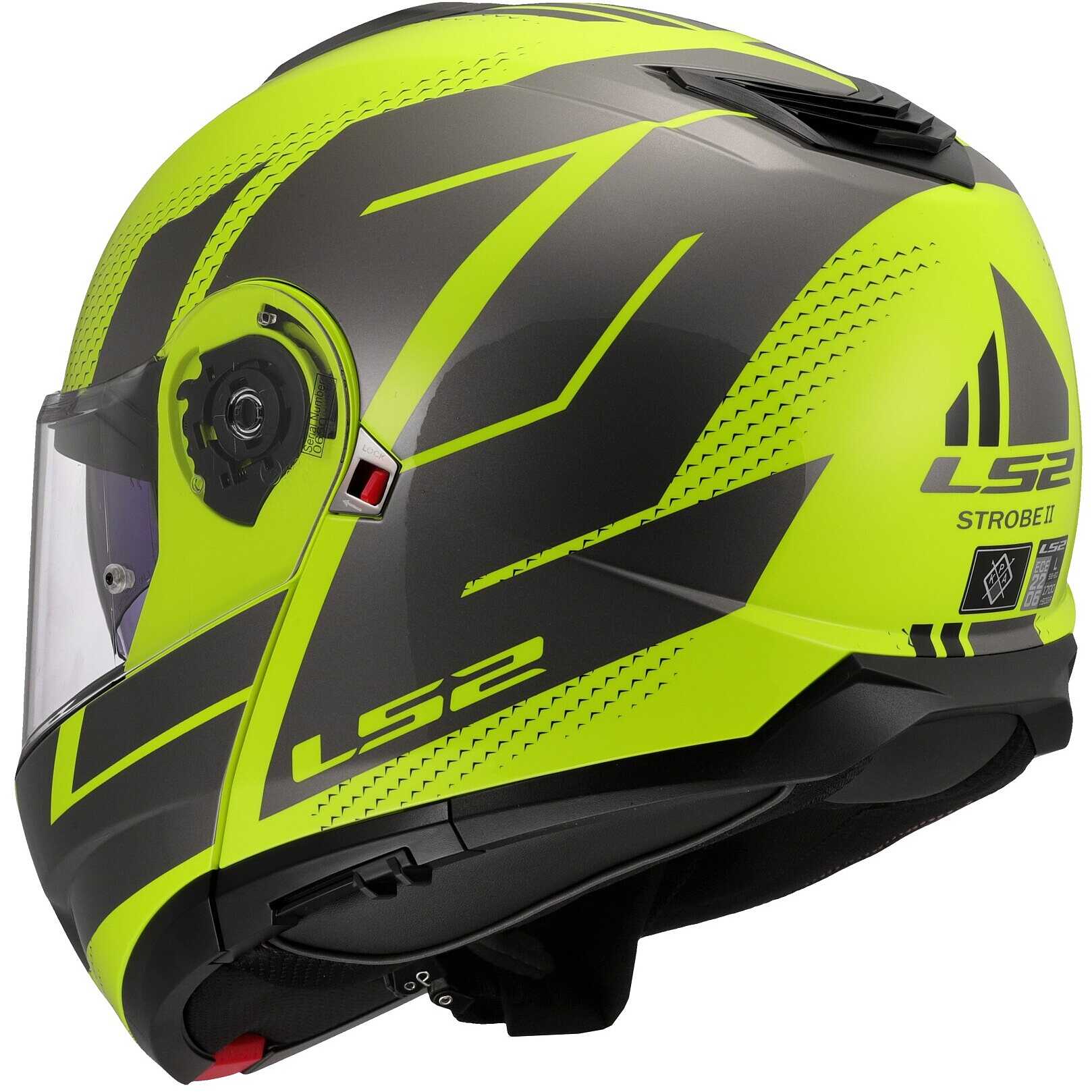 Modular Motorcycle Helmet P/J LS2 FF908 STROBE II CODE Yellow Fluo Grey ...