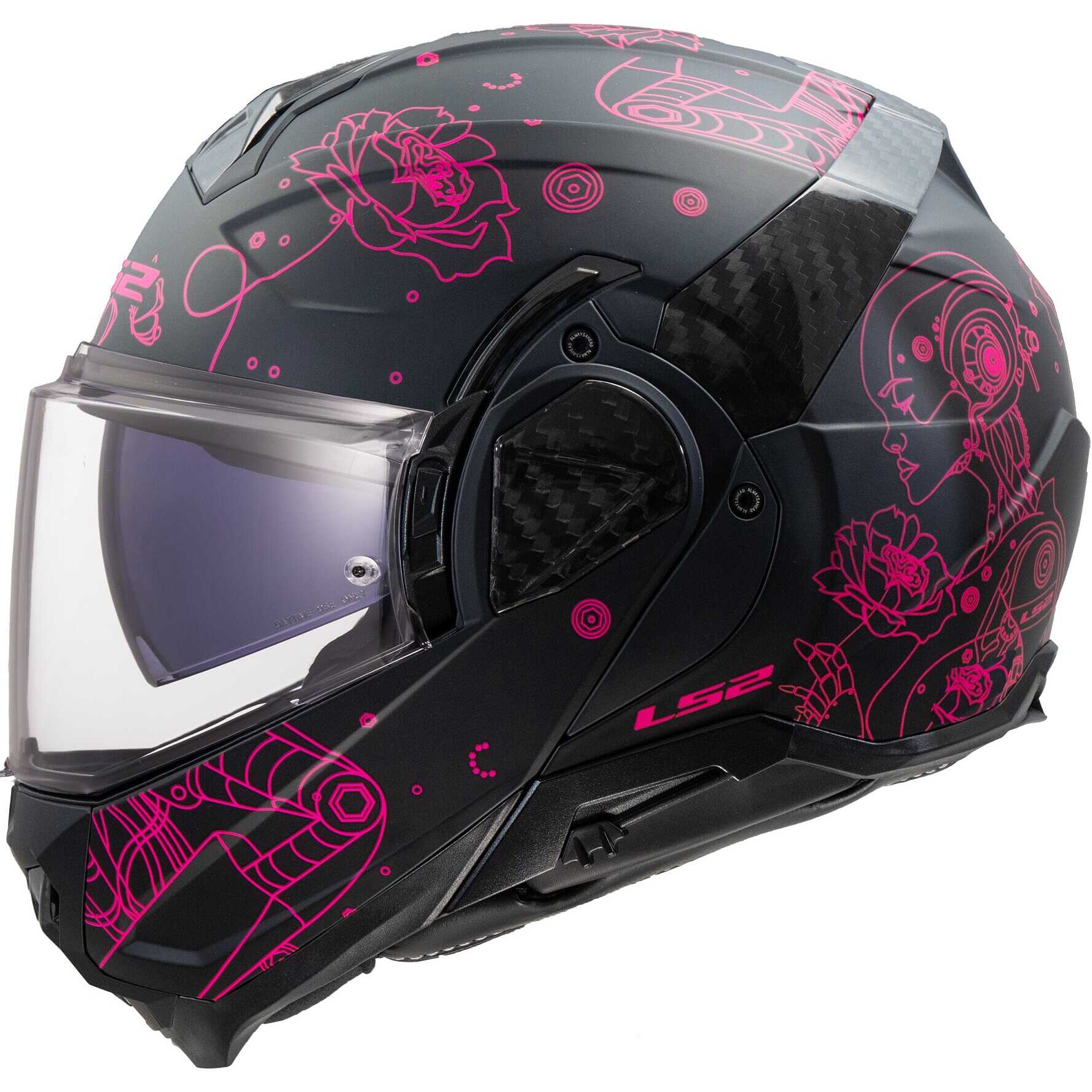 Modular Motorcycle Helmet P/J LS2 FF910 ADVANT II SOPHIA Black Pink For ...
