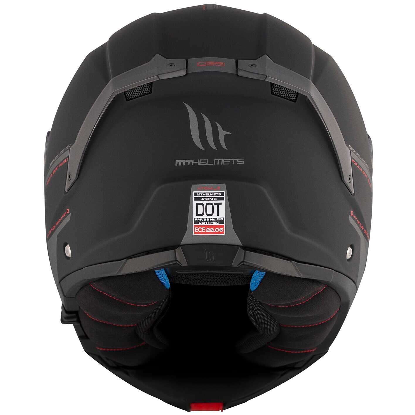 Modular Motorcycle Helmet P/J Mt Helmets ATOM 2 SV SOLID A1 Matt Black ...