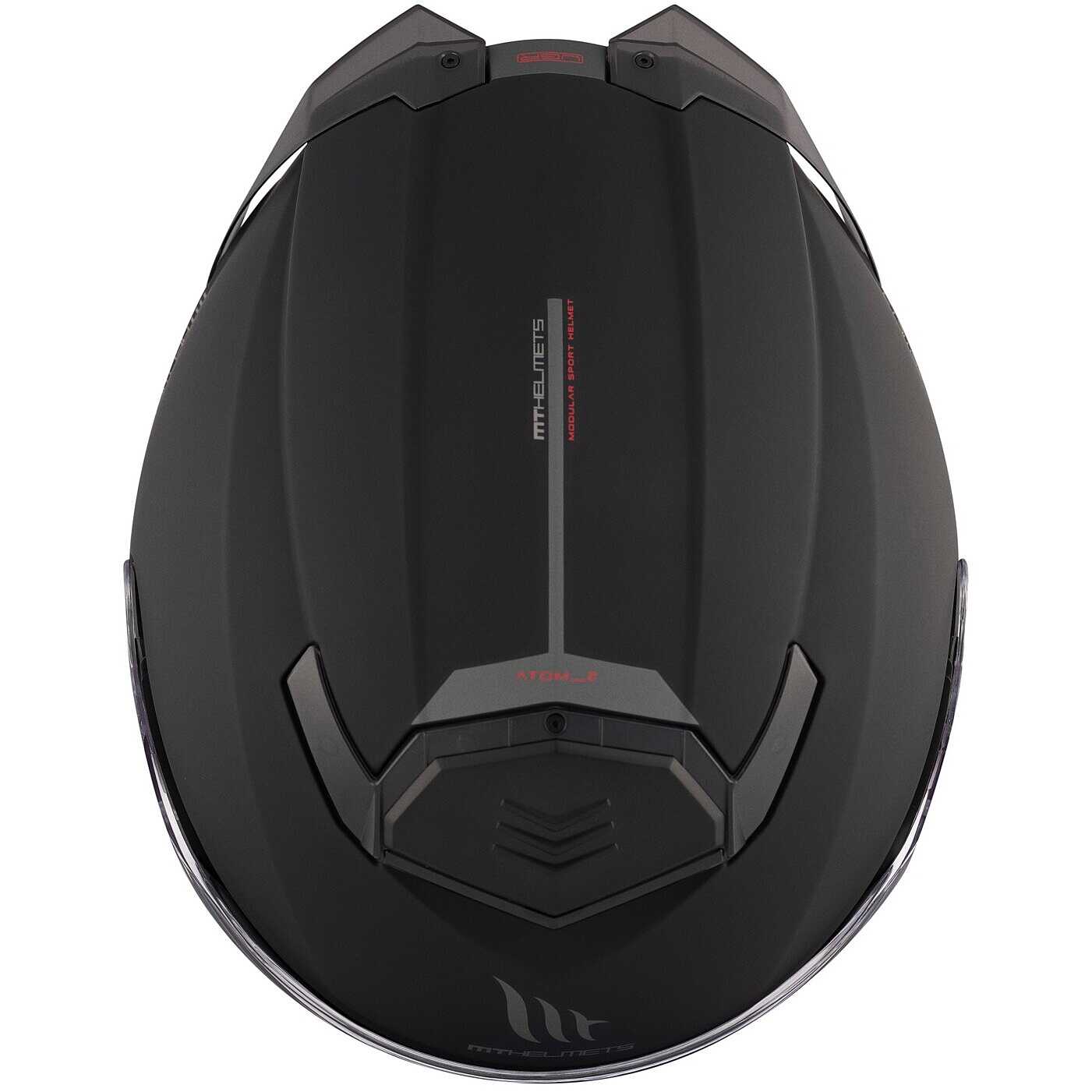 Modular Motorcycle Helmet P/J Mt Helmets ATOM 2 SV SOLID A1 Matt Black ...