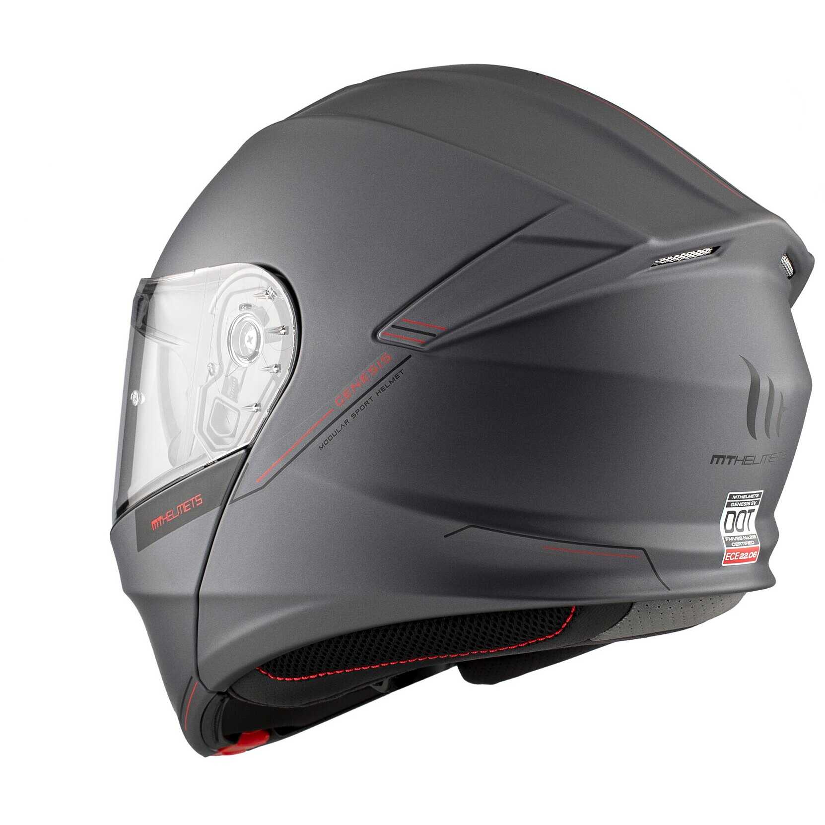 Modular Motorcycle Helmet P/J Mt Helmets GENESIS SV SOLID A2 Matt ...