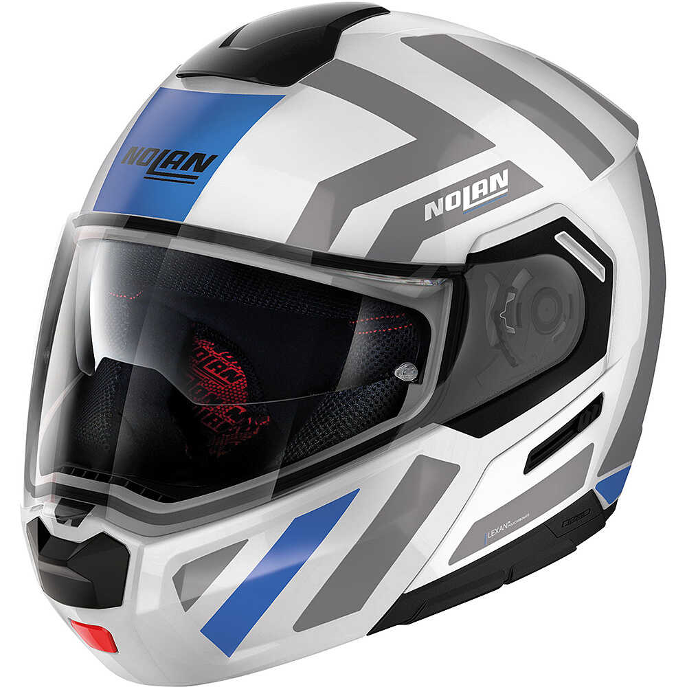Modular Motorcycle Helmet P/J Nolan N90-3 06 LANEWAY N-COM 041 White ...