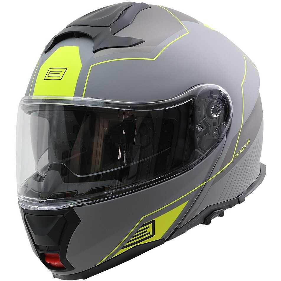 Modular Motorcycle Helmet P/J Origine LOGIC Linear Grey Yellow ...