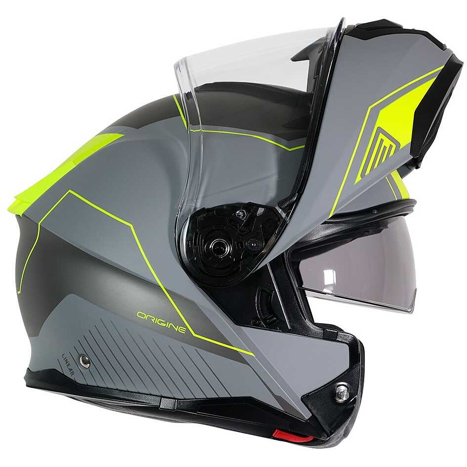 Modular Motorcycle Helmet P/J Origine LOGIC Linear Grey Yellow ...