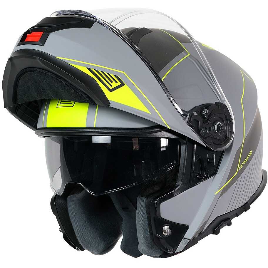 Modular Motorcycle Helmet P/J Origine LOGIC Linear Grey Yellow ...