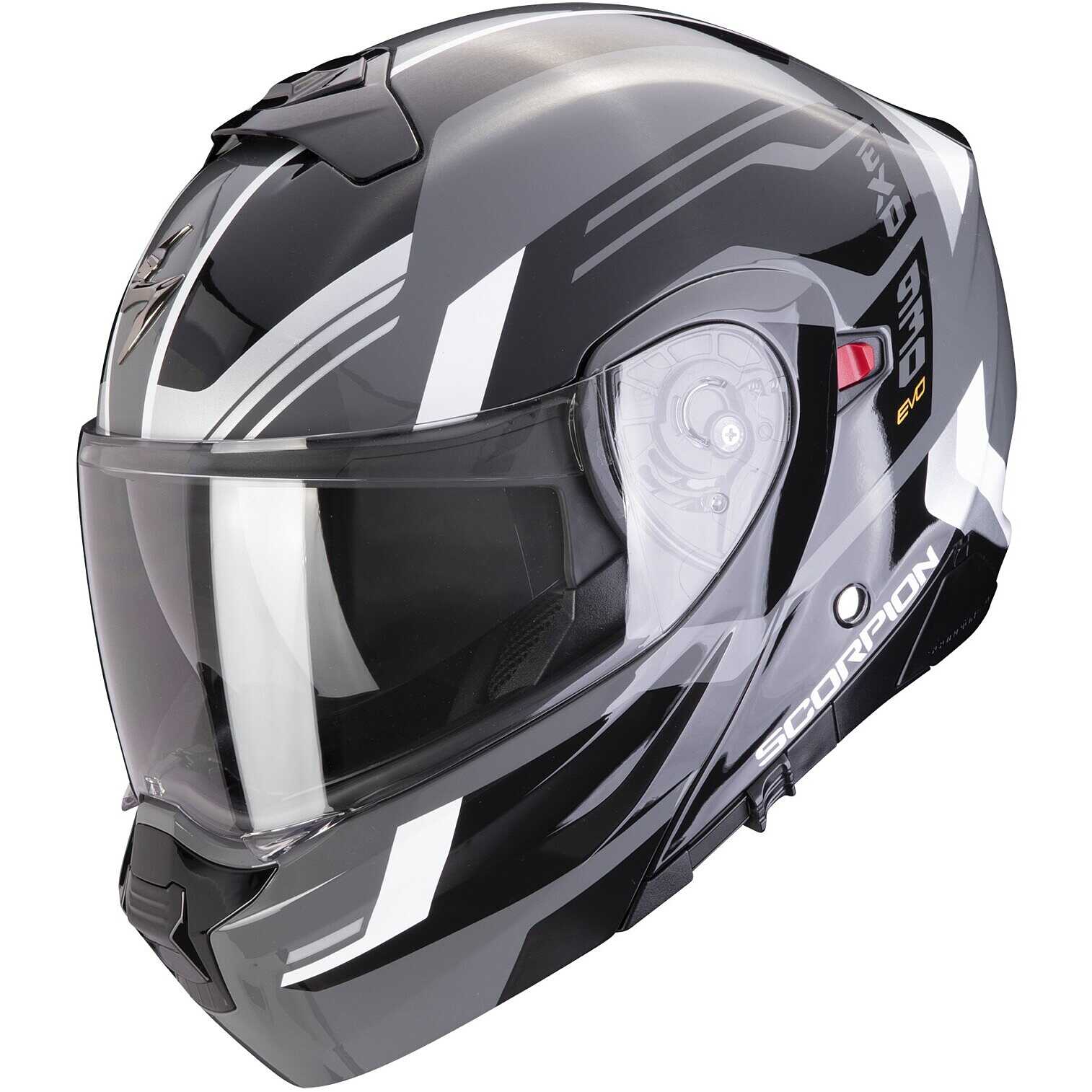 Modular Motorcycle Helmet P/J Scorpion EXO 930 EVO SIKON Gray Black ...
