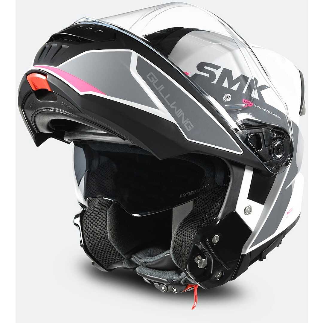 Modular Motorcycle Helmet P/J SMK Gullwing Kresto GL169 White Pink For ...