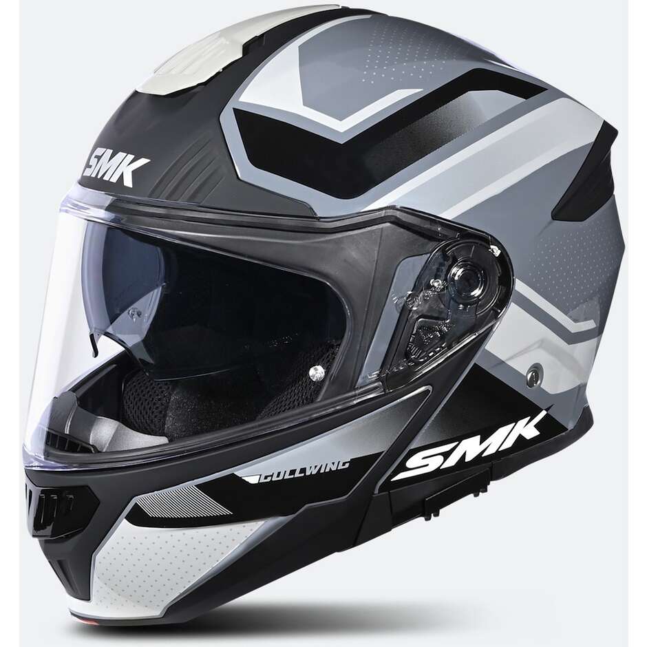 Modular Motorcycle Helmet P/J SMK Gullwing Supertour MA661 Black Grey ...