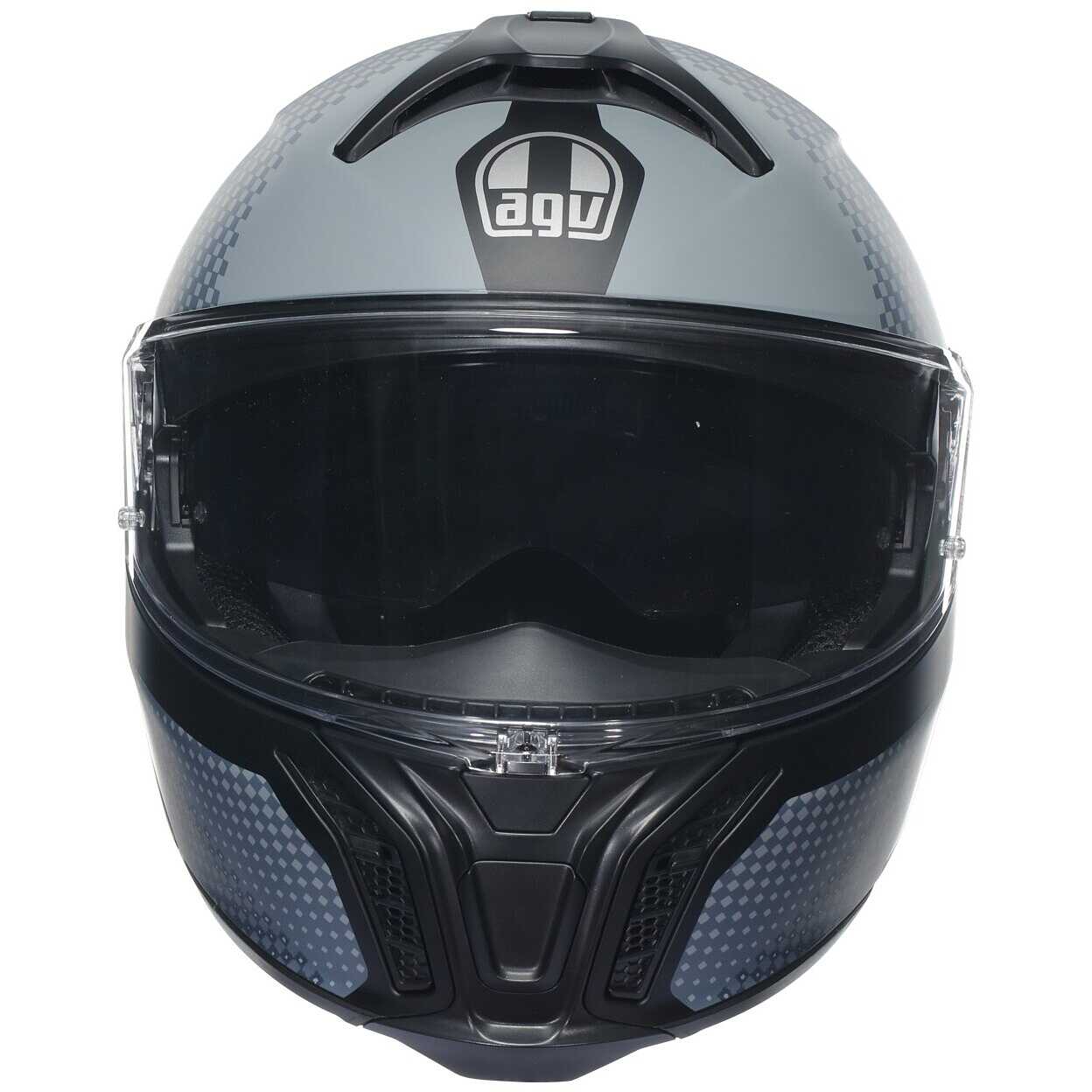 Modularer Motorradhelm Agv TOURMODULAR TEXTOUR Matt Schwarz Grau Online ...