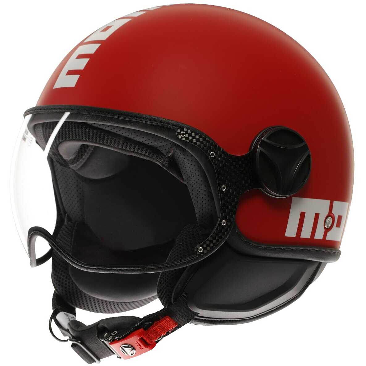Momo Design FGTR CLASSIC Candy Red White Motorcycle Jet Helmet For Sale ...