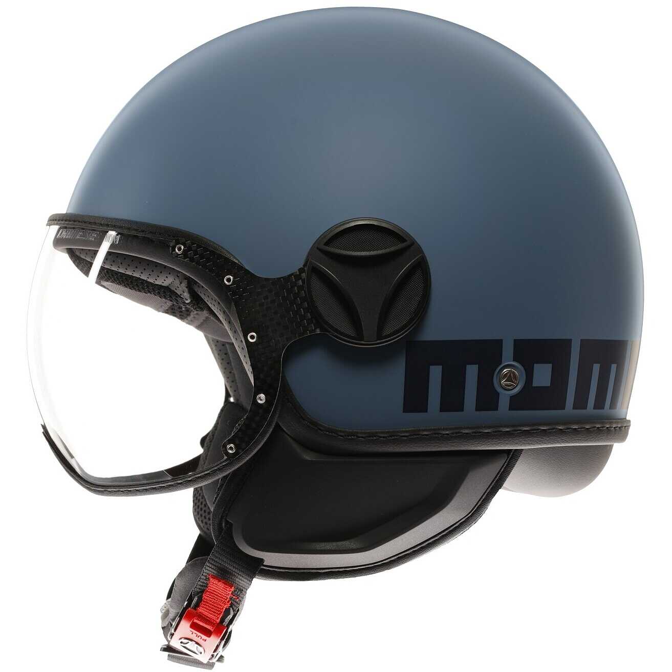 Momo Design FGTR CLASSIC Mono Dusty Matt Blue Jet Motorcycle Helmet For ...