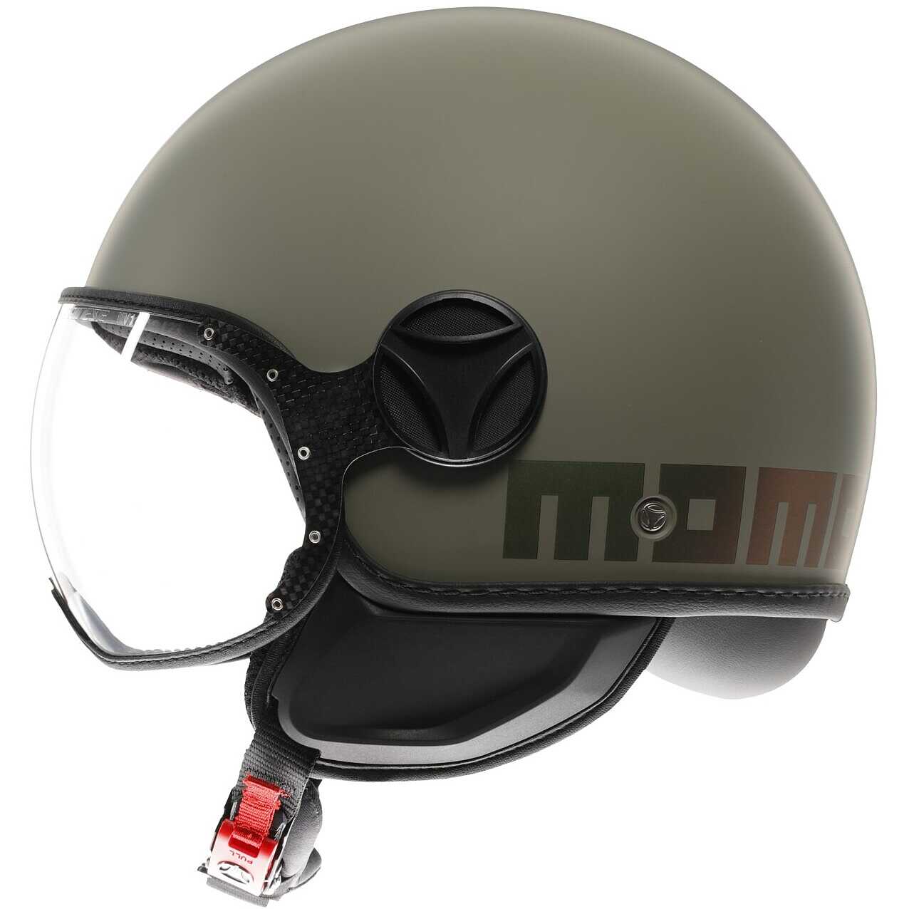 Momo Design FGTR CLASSIC Mono Flip Jet Motorcycle Helmet Matt Green ...