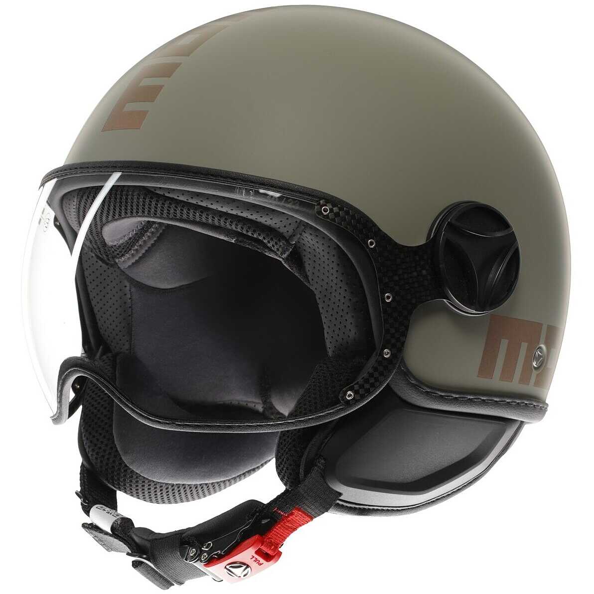 Momo Design FGTR CLASSIC Mono Flip Jet Motorcycle Helmet Matt Green ...